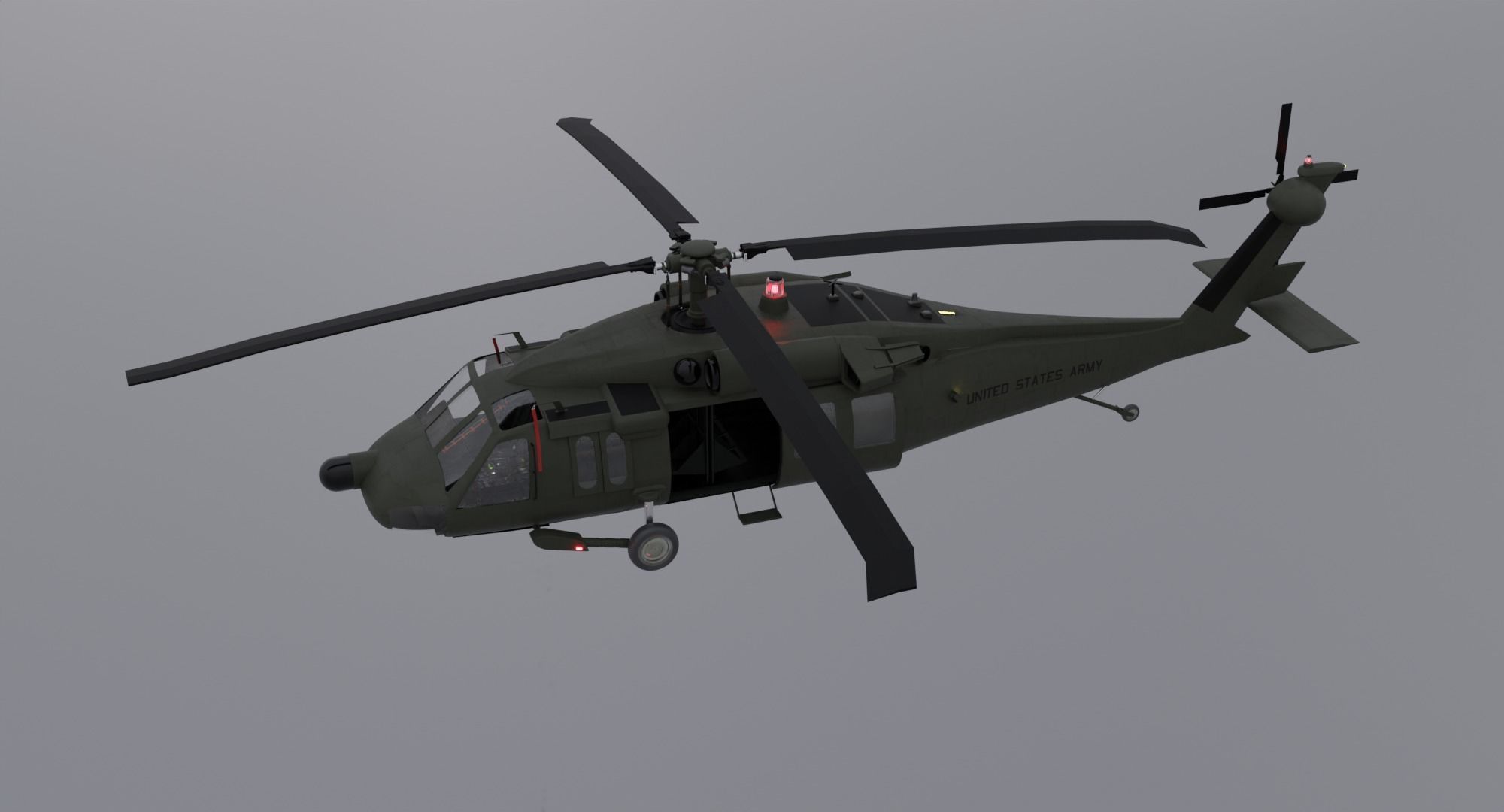 3D model Black Hawk Helicopter with Full Interior VR / AR / low-poly ...