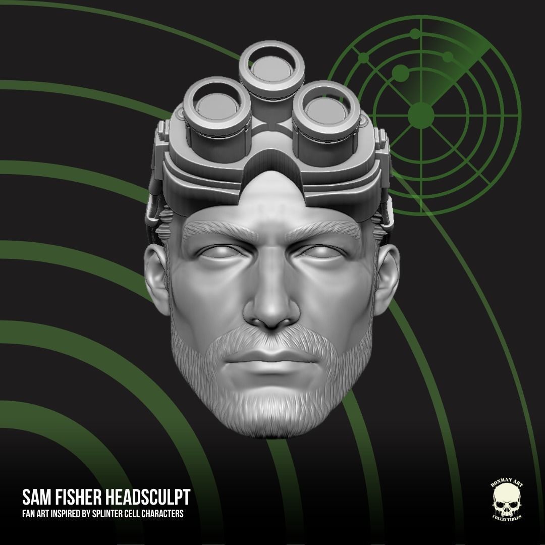 Sam Fisher Fan Art Head 3D printable File 3D model 3D printable | CGTrader