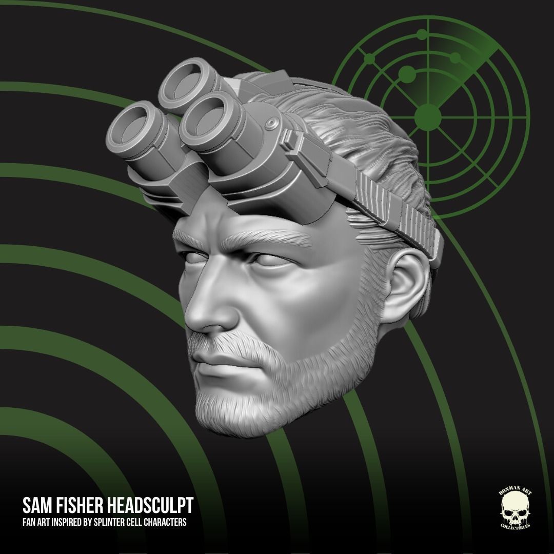 Sam Fisher Fan Art Head 3D printable File 3D model 3D printable | CGTrader