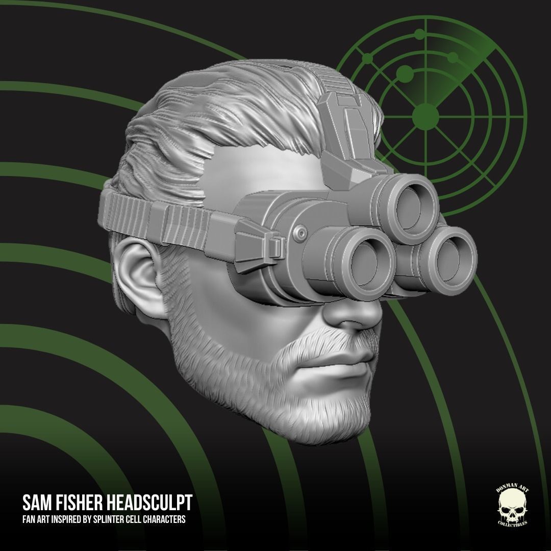 Sam Fisher Fan Art Head 3D printable File 3D model 3D printable | CGTrader