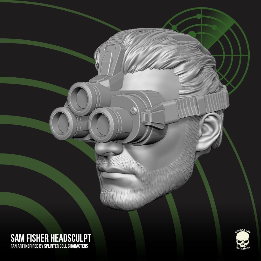 Sam Fisher Fan Art Head 3D printable File 3D model 3D printable | CGTrader