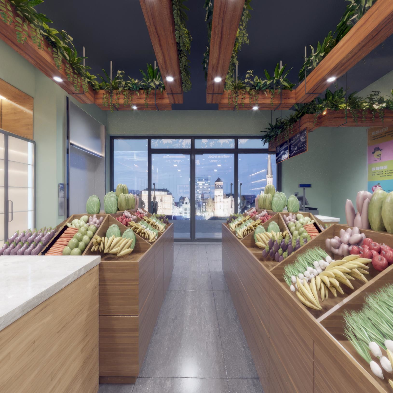 Modern Store Vegetable 3D model | CGTrader