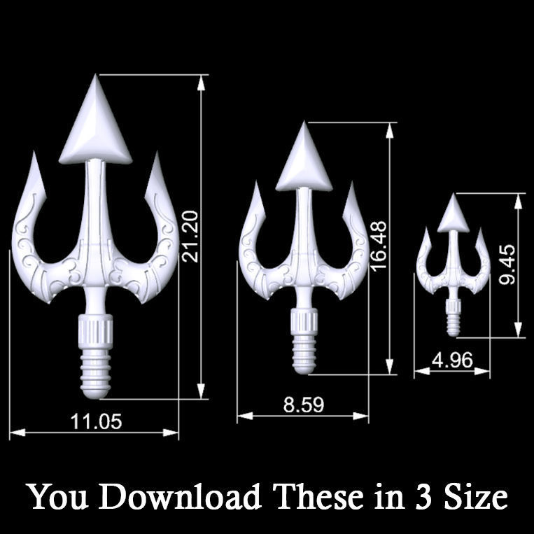 Poseidon Trident 3D model 3D printable | CGTrader