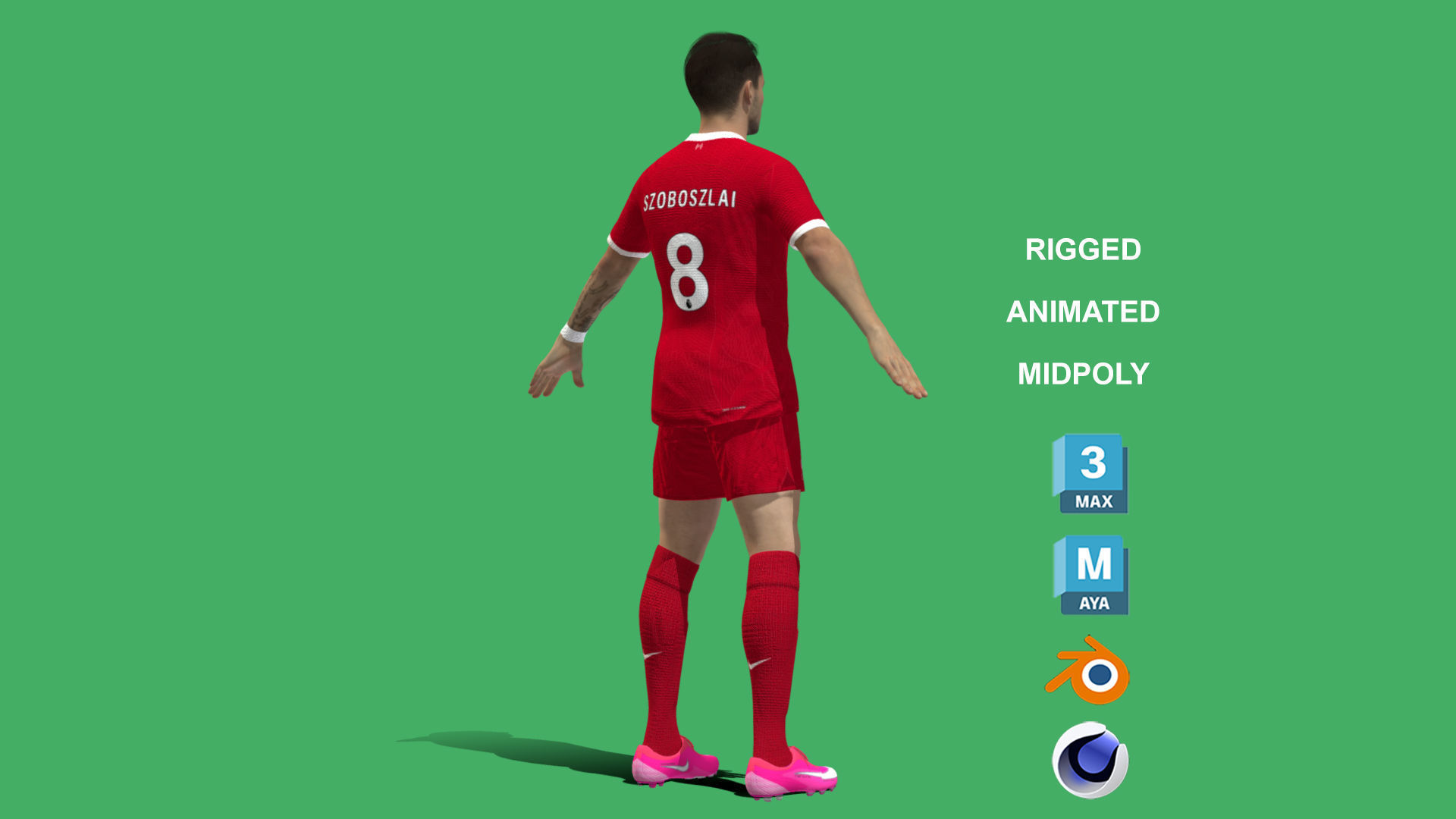 3D Rigged Dominik Szoboszlai Liverpool 2024 3D model animated rigged ...