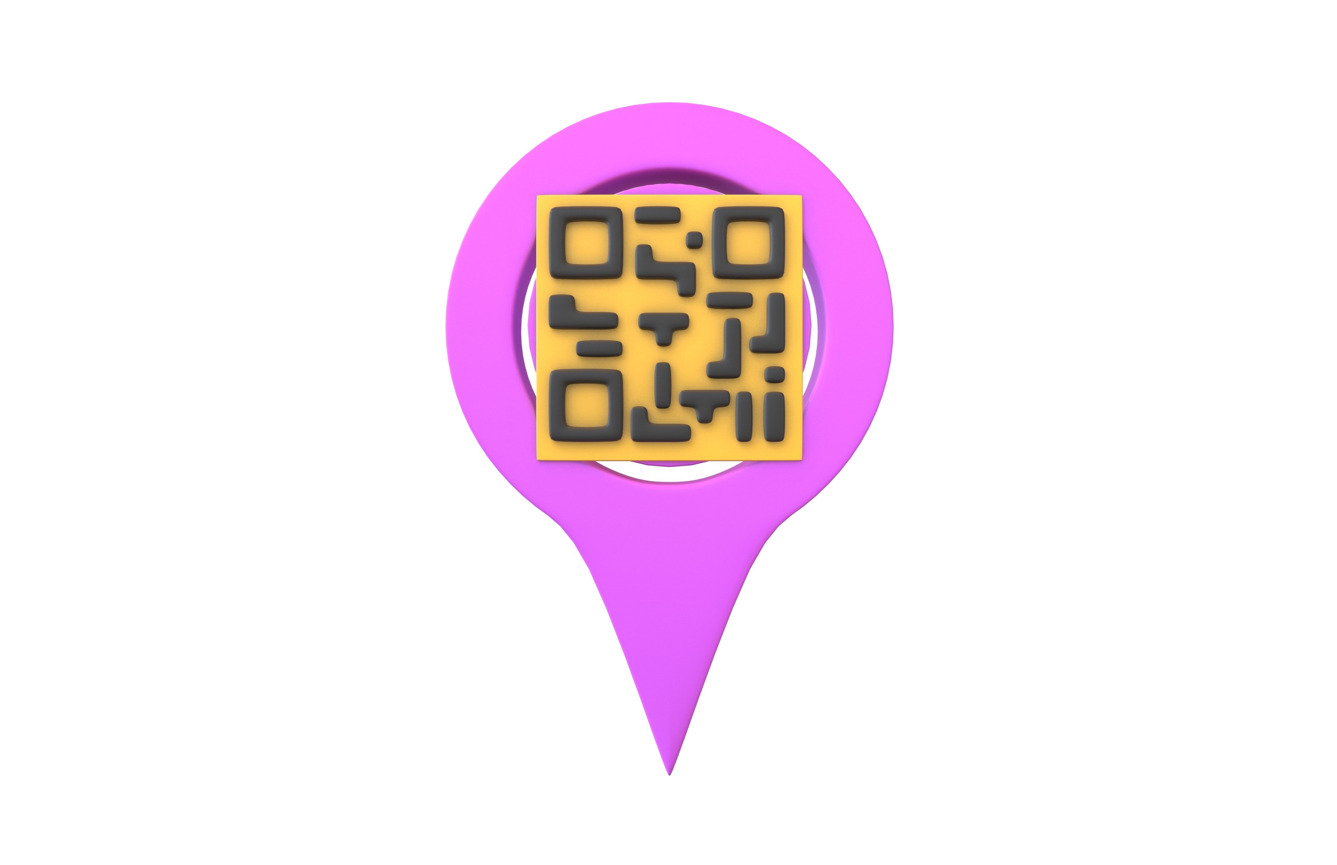 3D model Qr Code Location Tag Icon v1 005 VR / AR / low-poly | CGTrader
