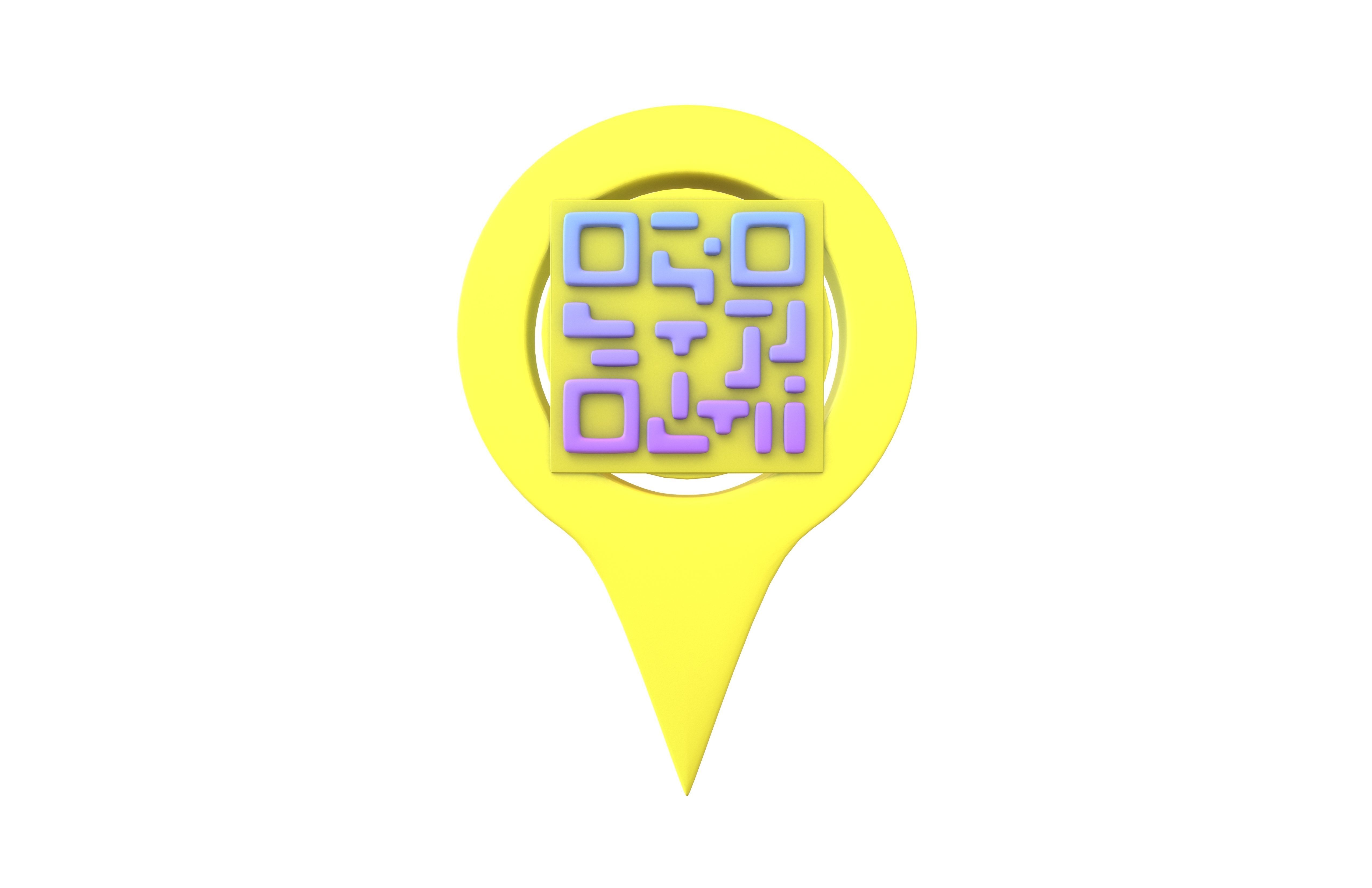 3D model Qr Code Location Tag Icon v1 008 VR / AR / low-poly | CGTrader