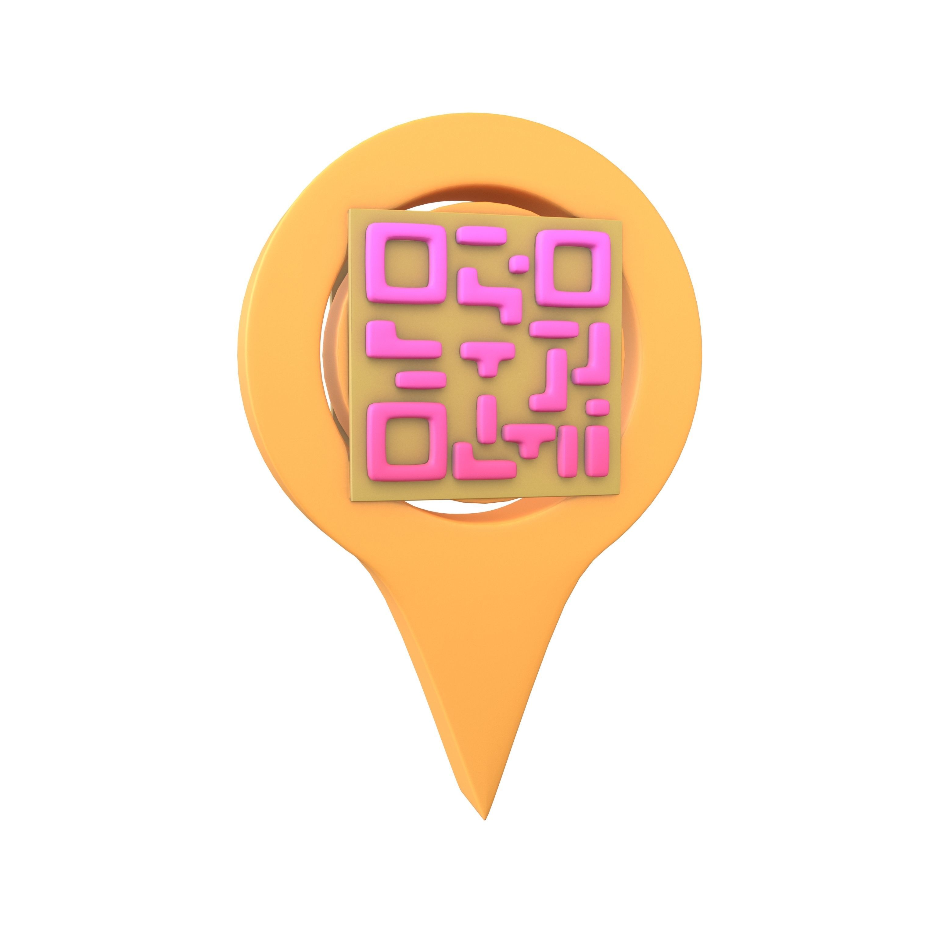 3D model Qr Code Location Tag Icon v1 018 VR / AR / low-poly | CGTrader