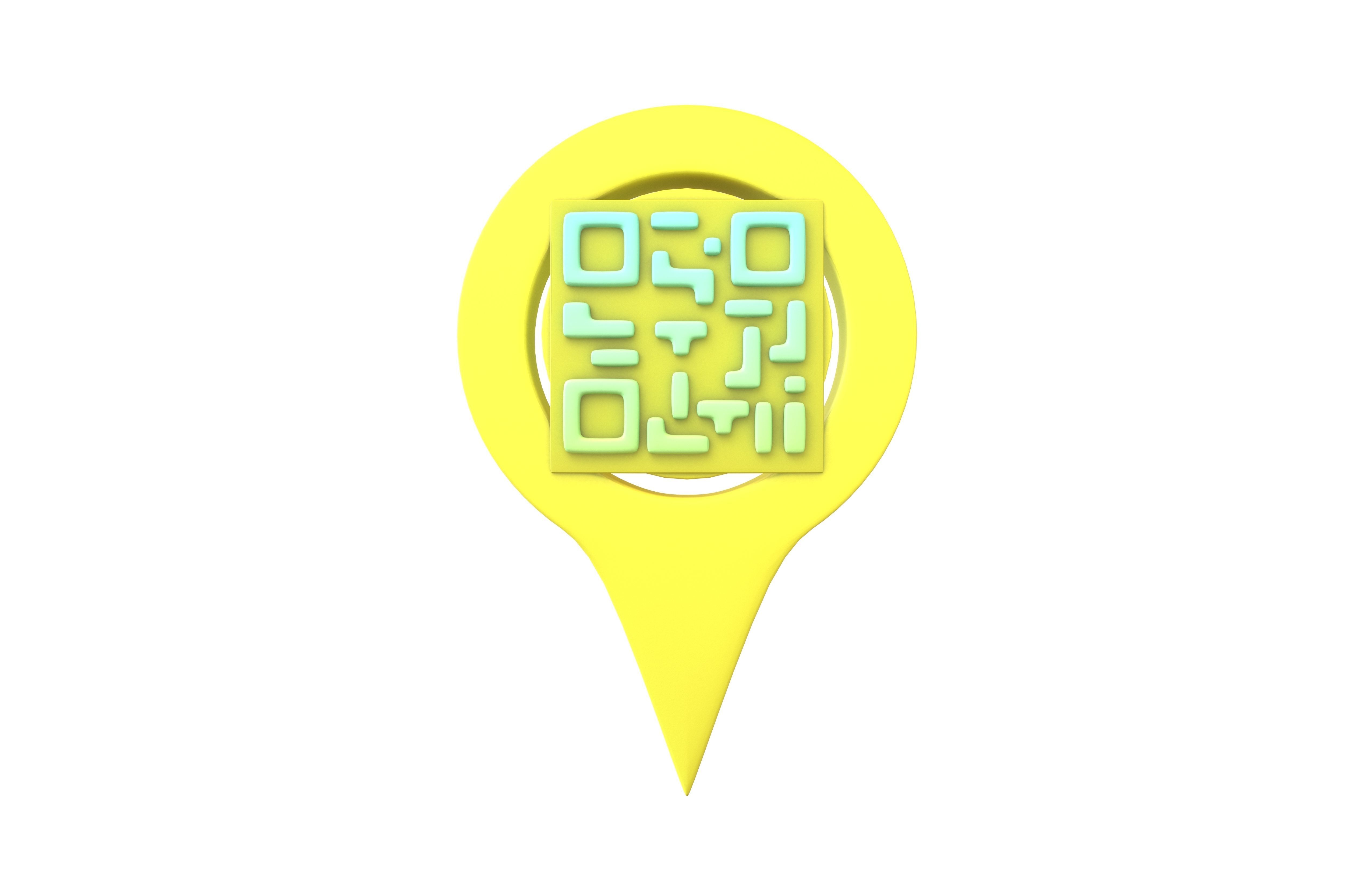 3D model Qr Code Location Tag Icon v1 020 VR / AR / low-poly | CGTrader