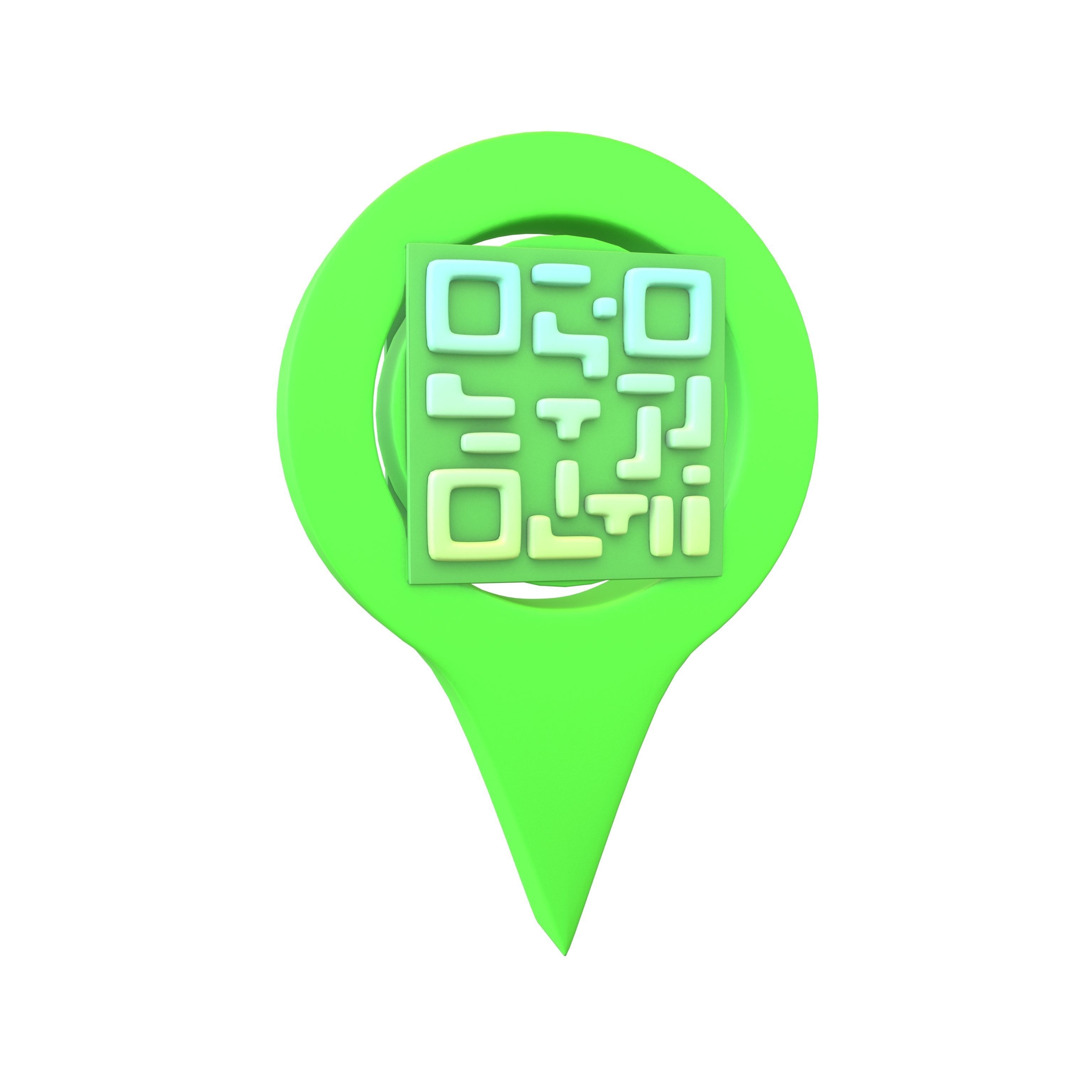 3D model Qr Code Location Tag Icon v1 021 VR / AR / low-poly | CGTrader