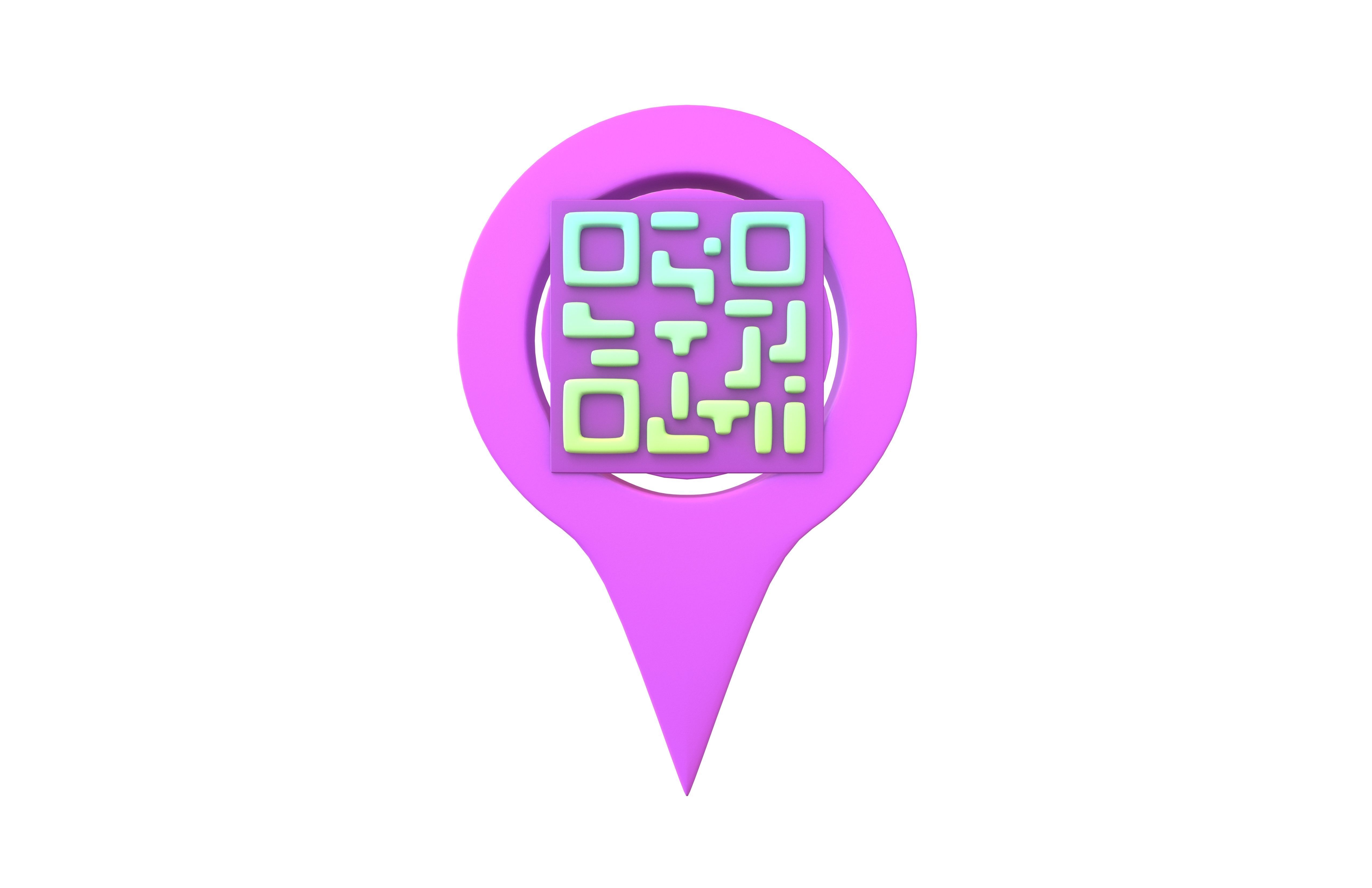 3D model Qr Code Location Tag Icon v1 023 VR / AR / low-poly | CGTrader