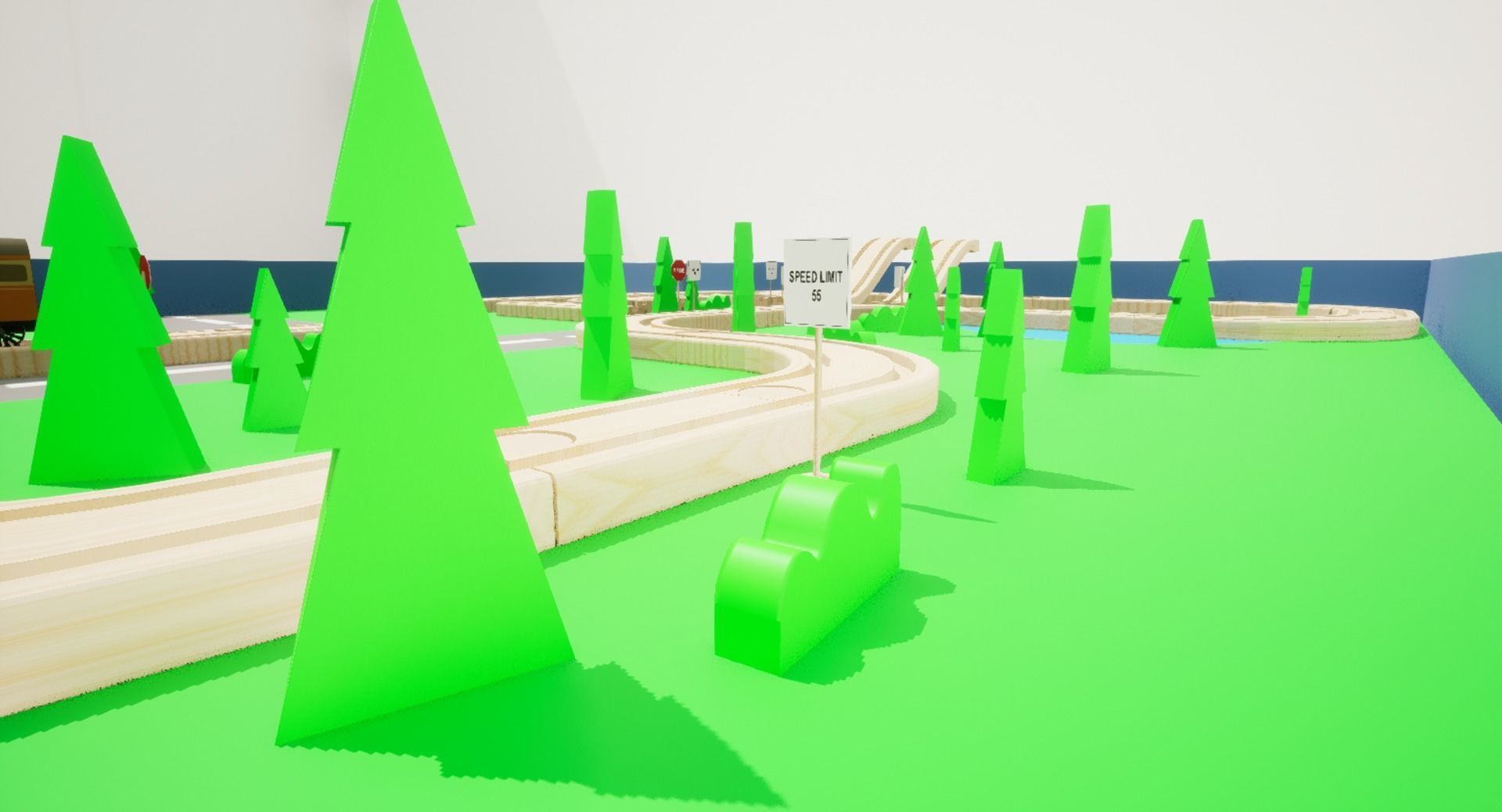 3D model Train Set - Modular Train Track - Trains and Table VR / AR ...