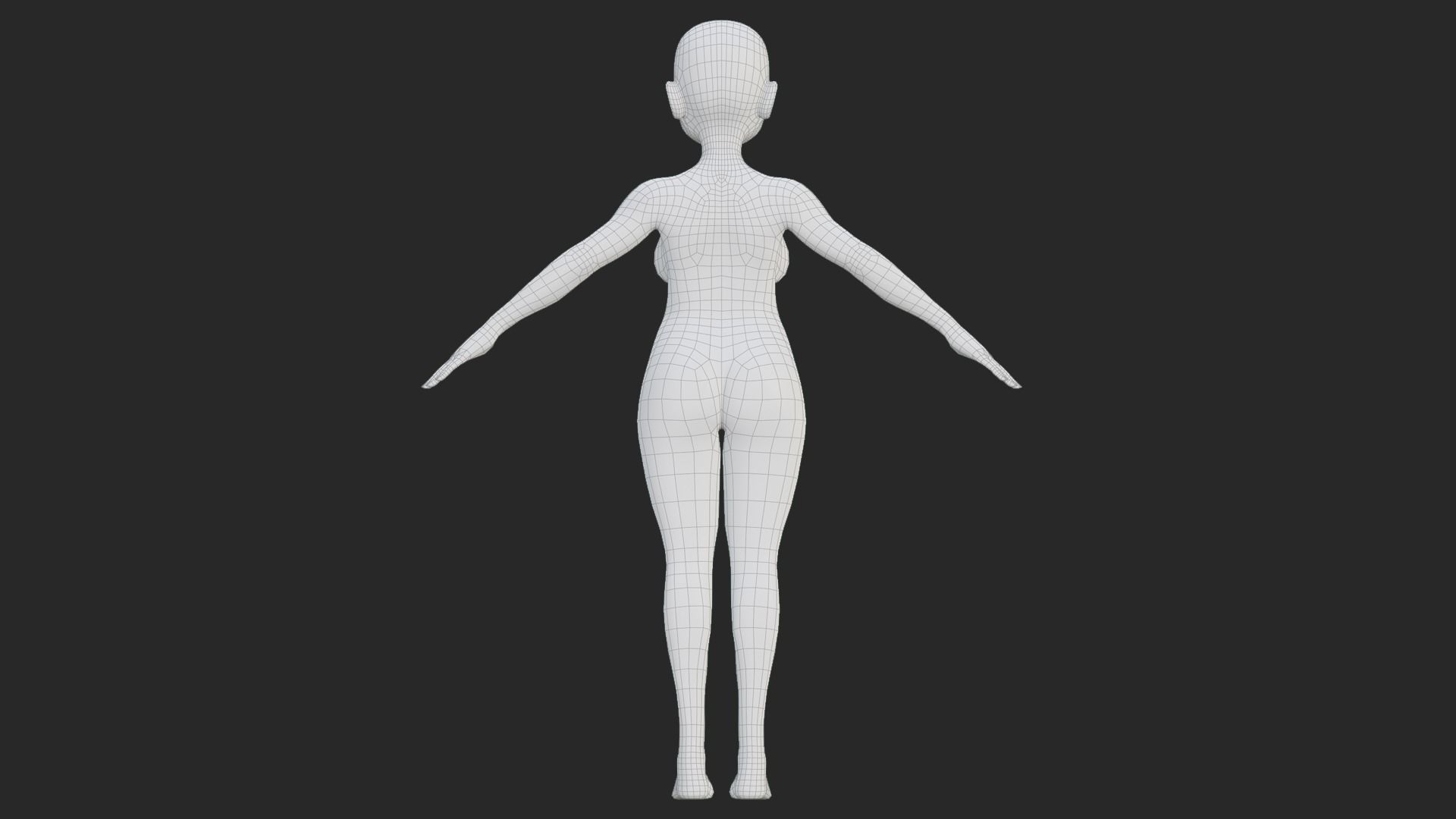 3D model Base Meshes Female Character Low Polygon 3D Model VR / AR ...