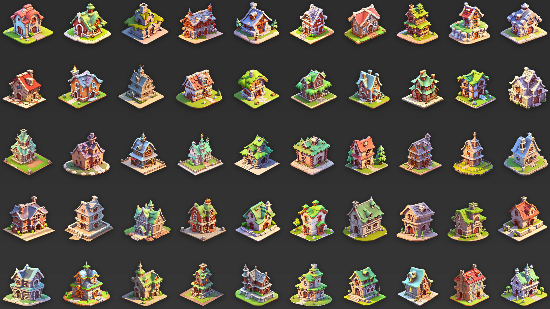 100 Fantasy Cartoon House Home Building Game Asset Texture | CGTrader