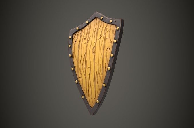 3D model Wooden shield VR / AR / low-poly | CGTrader