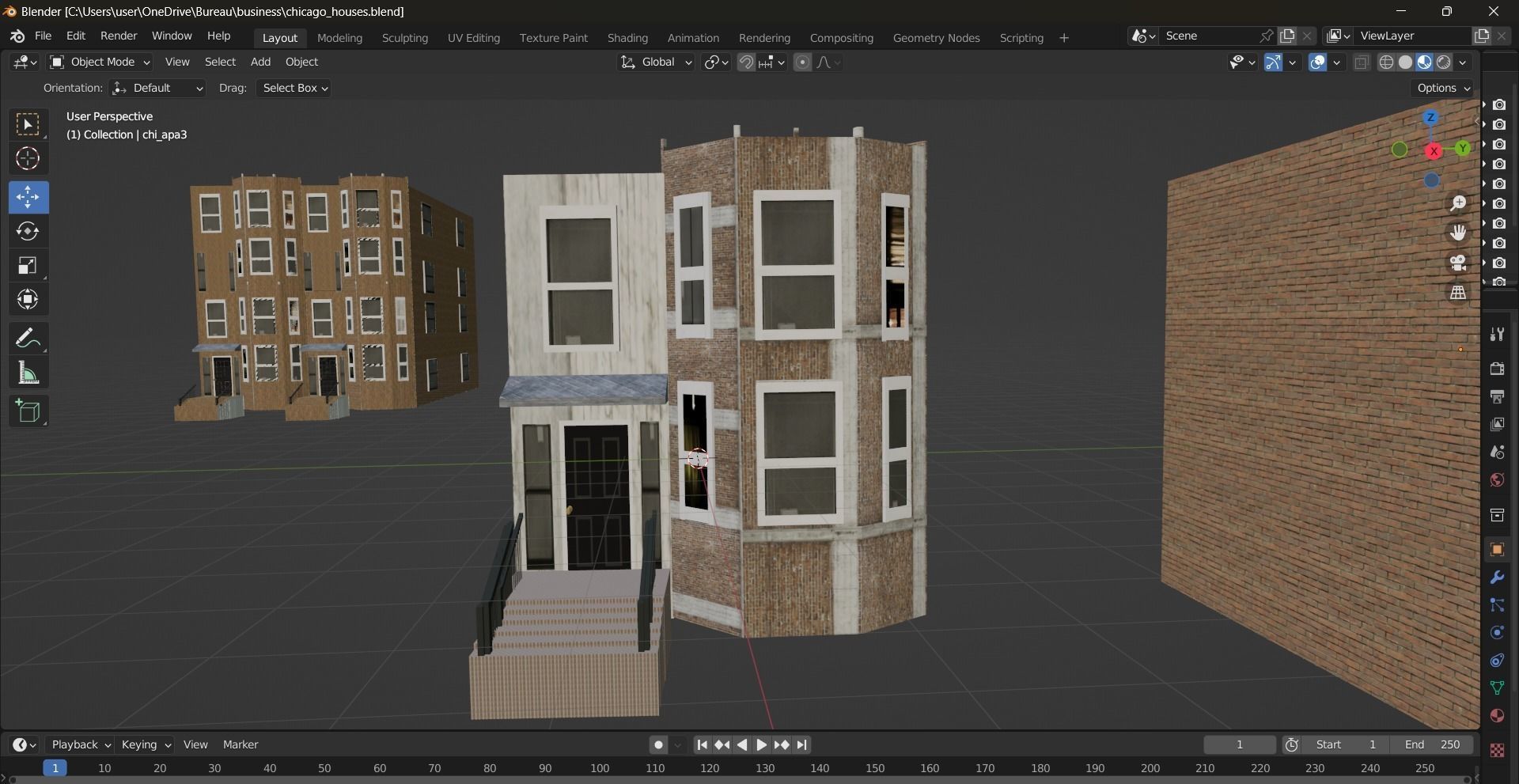 Brownstone Houses 3D model | CGTrader
