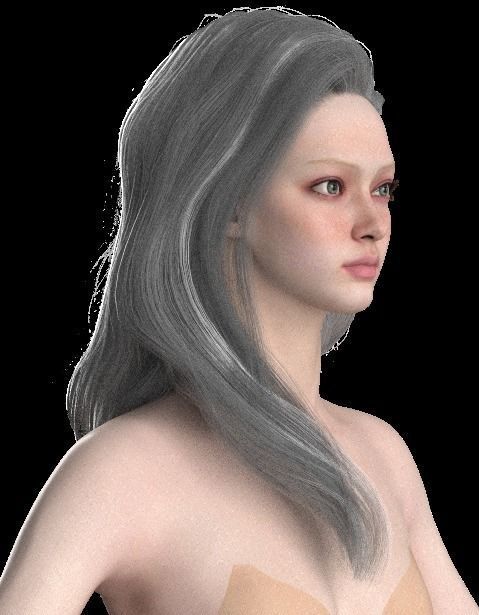 Long hair 041-FV2 for FV2 3D model from Clo3D Software 3D model | CGTrader