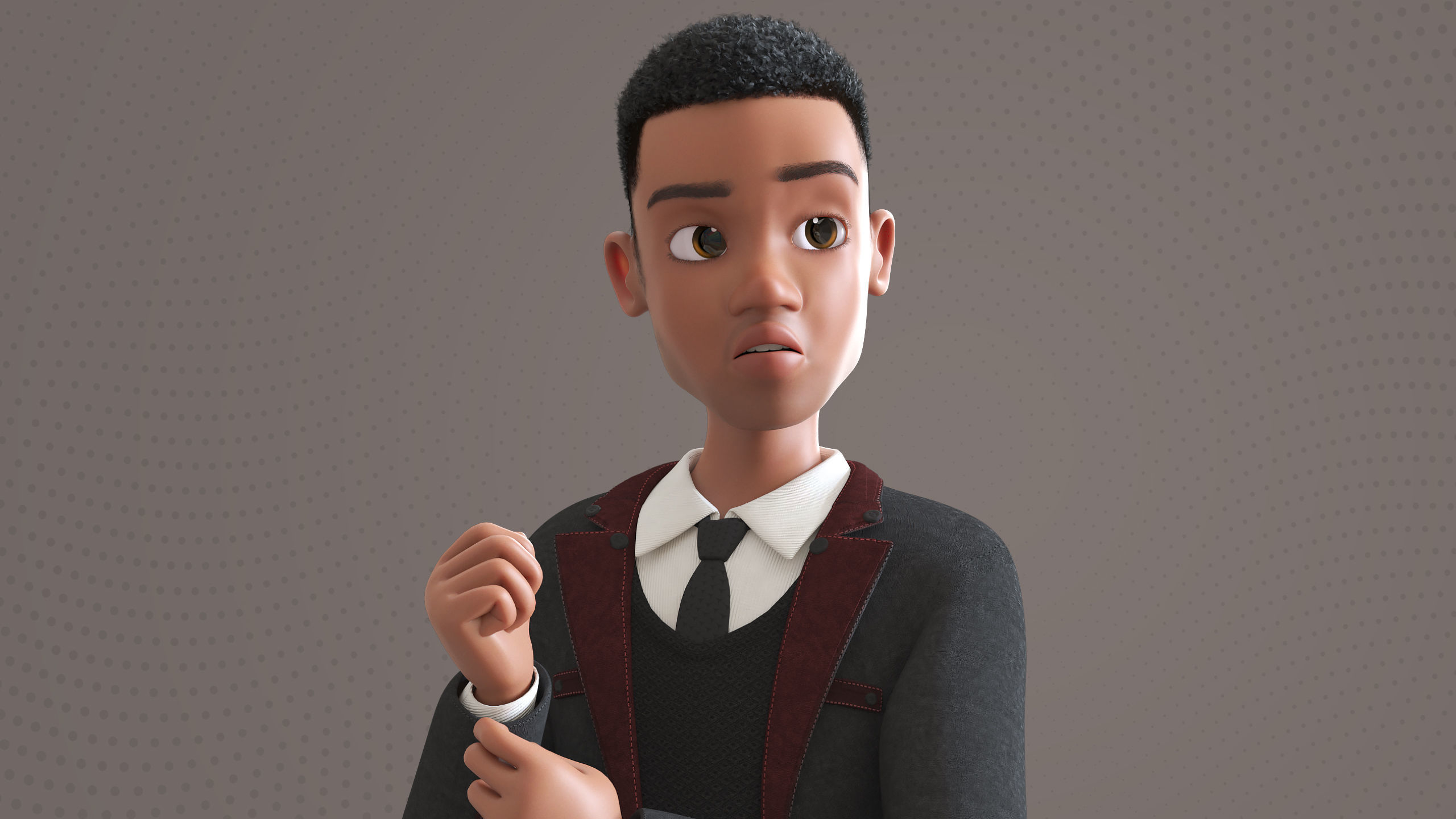 Cartoon Afro Father - Rigged - Teacher - Waiter - Mafia 3D model rigged ...
