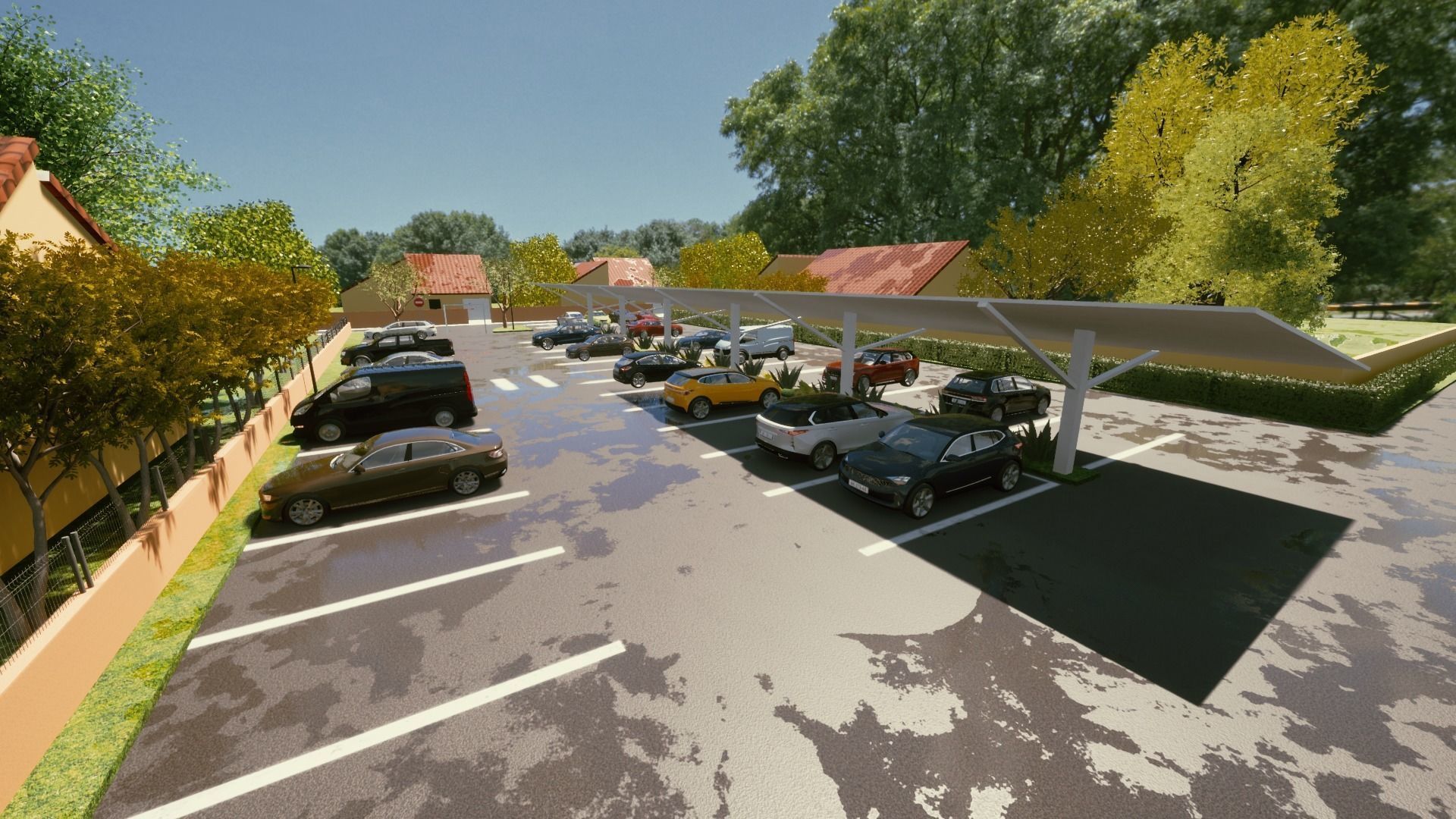 parking with solar panel 3D model | CGTrader