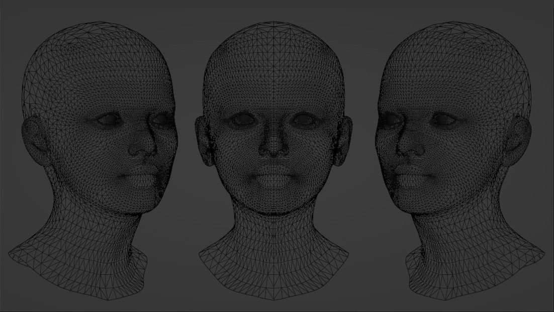 3D REALISTIC GIRL HEAD FROM 2D REFERENCE 3D model | CGTrader