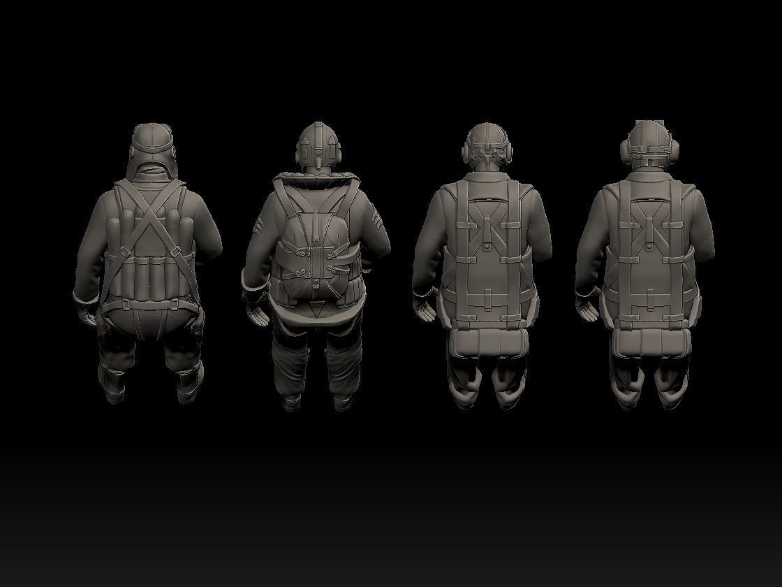 pilots ww2 3D model 3D printable | CGTrader