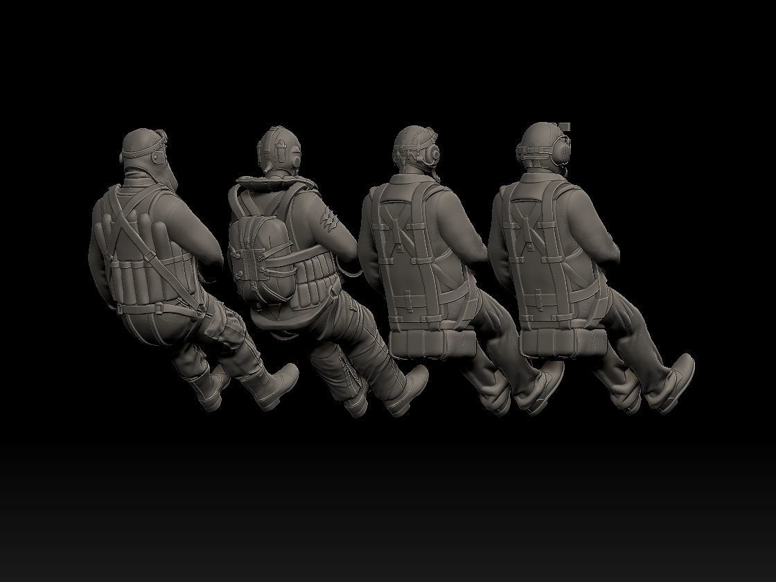 pilots ww2 3D model 3D printable | CGTrader