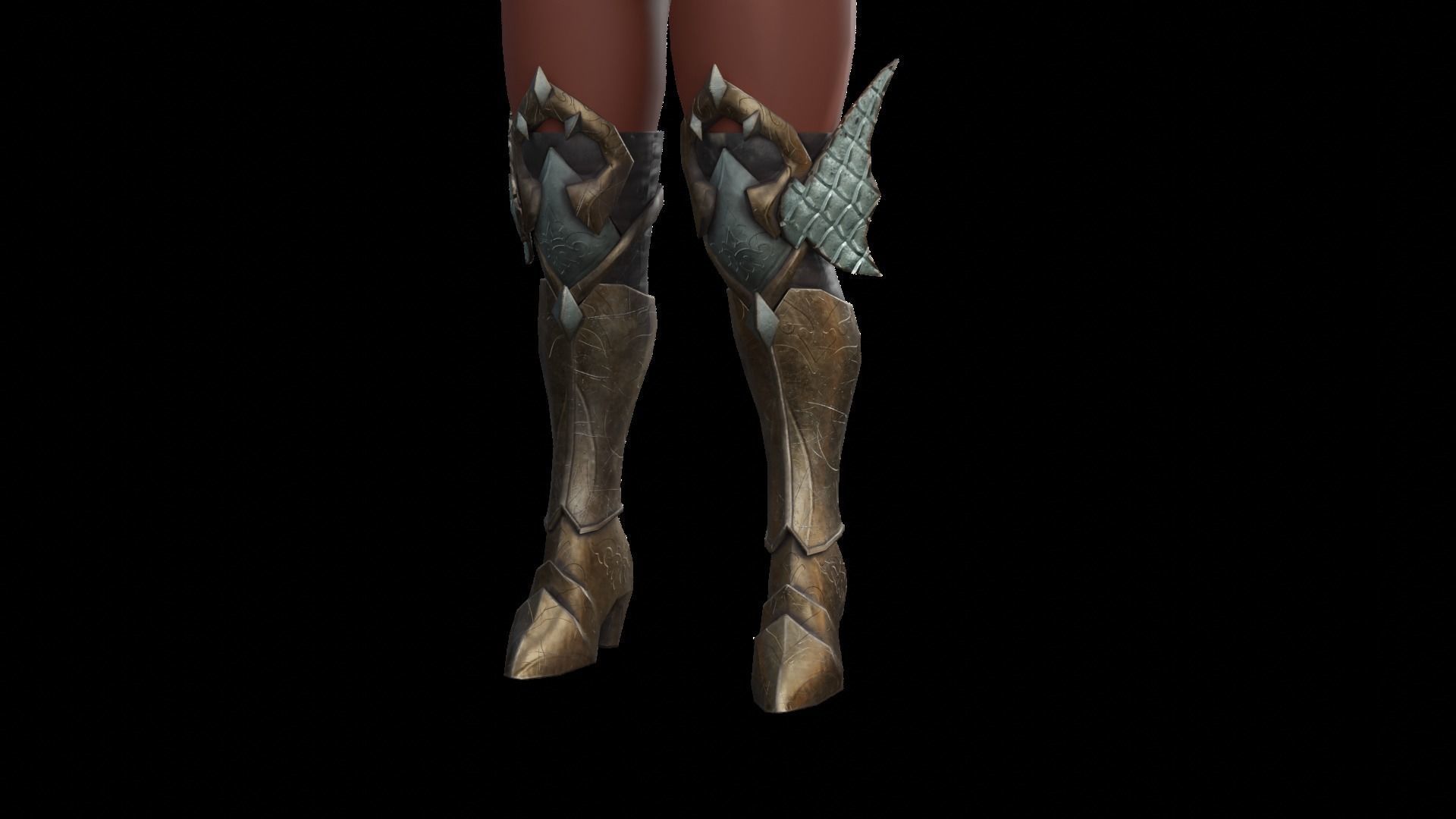 3D model Leg Armor Sea Warrior female game and film VR / AR / low-poly ...