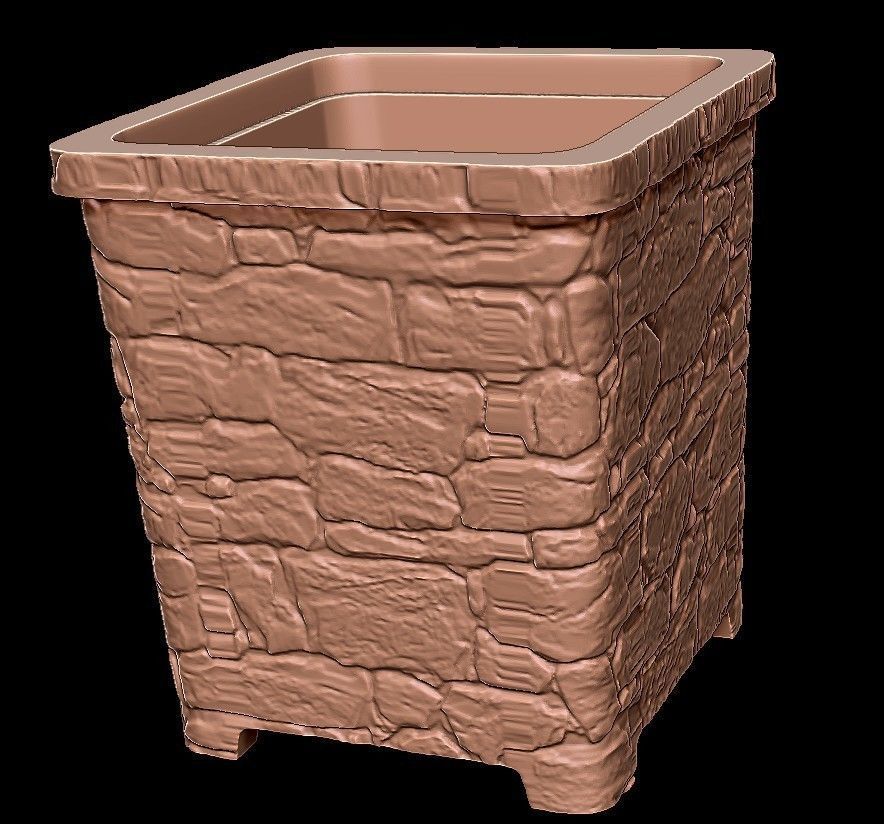 Rock flower POT Decor 3D model 3D printable | CGTrader