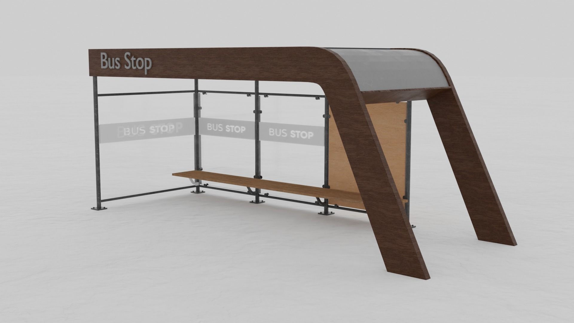 Modern Bus Stop free VR / AR / low-poly 3D model | CGTrader