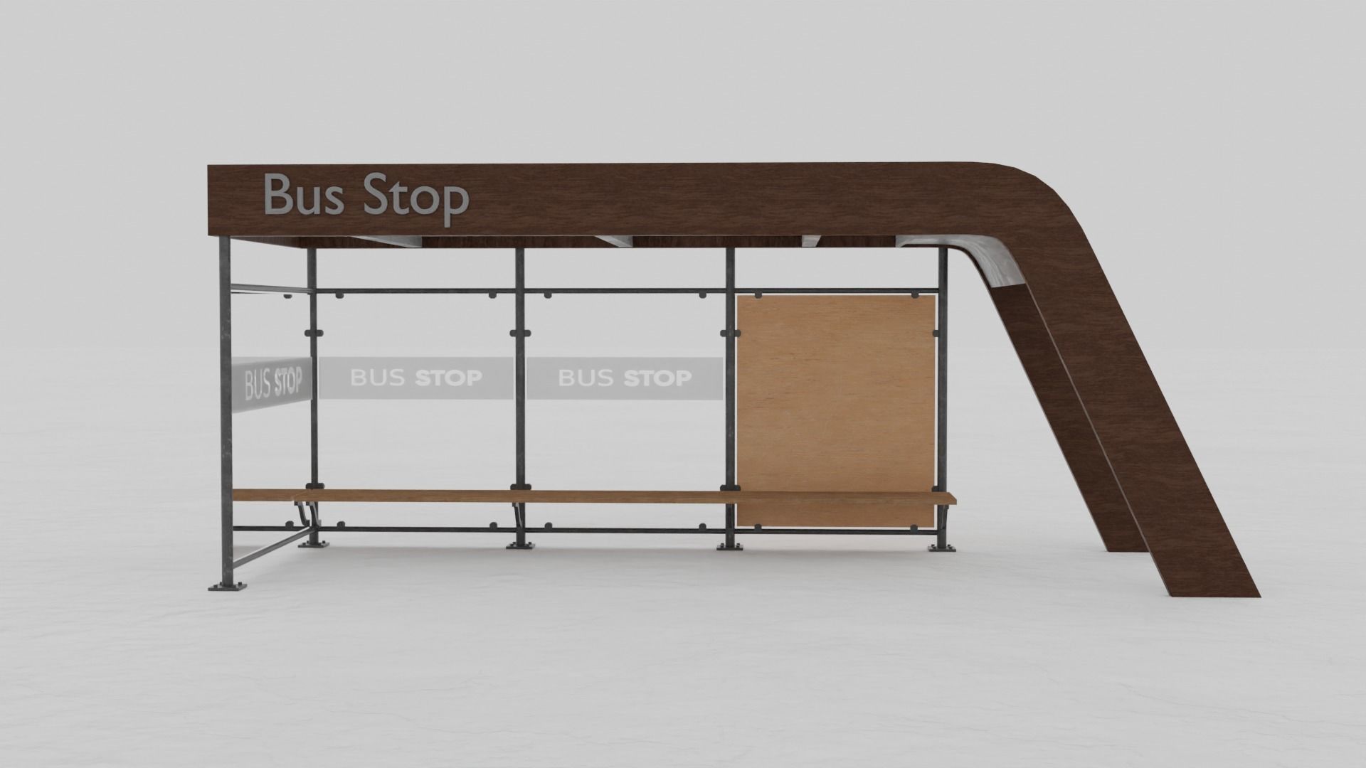 Modern Bus Stop free VR / AR / low-poly 3D model | CGTrader