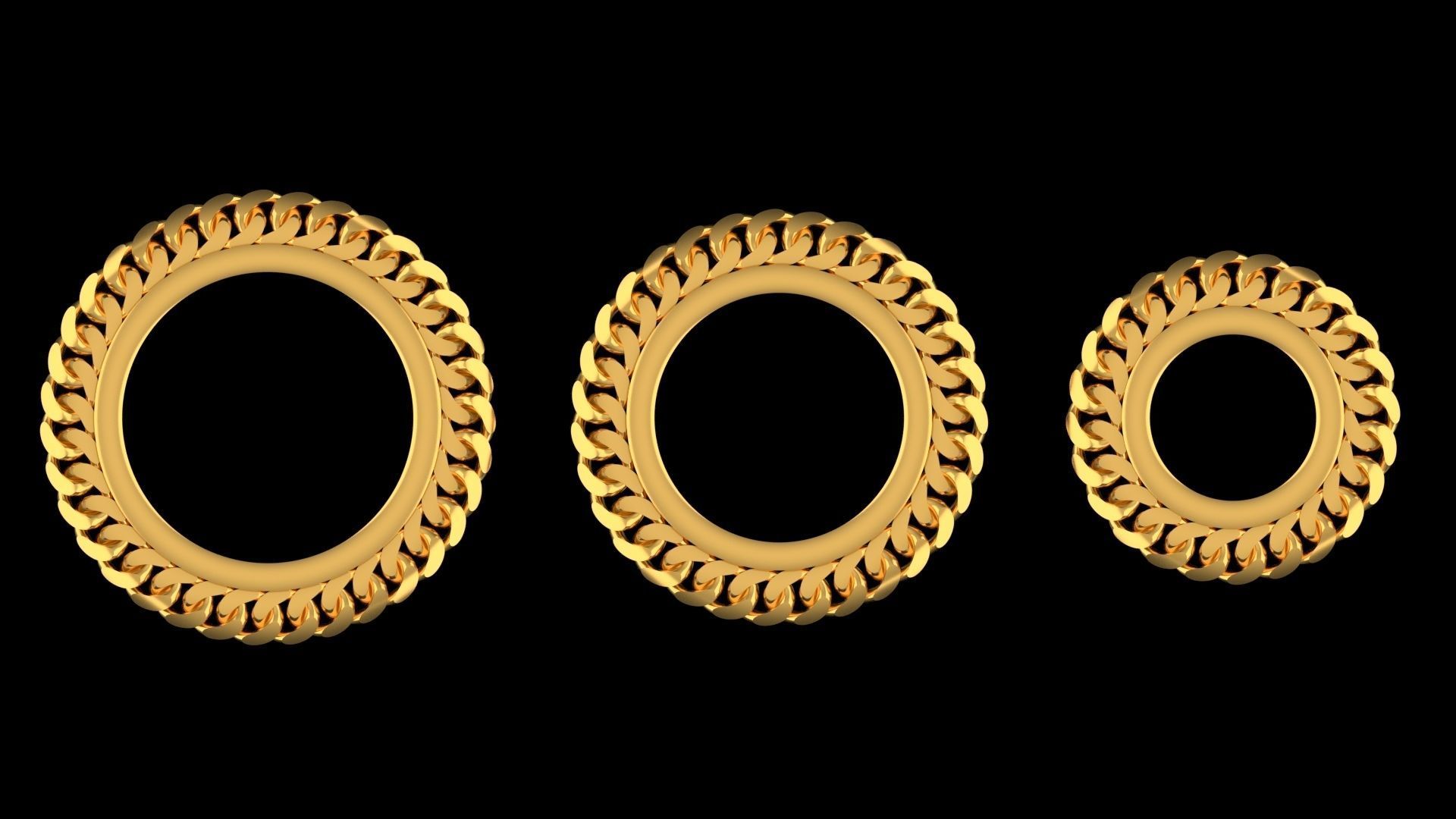 soverign bezel cuban chain 3D model 3D printable | CGTrader