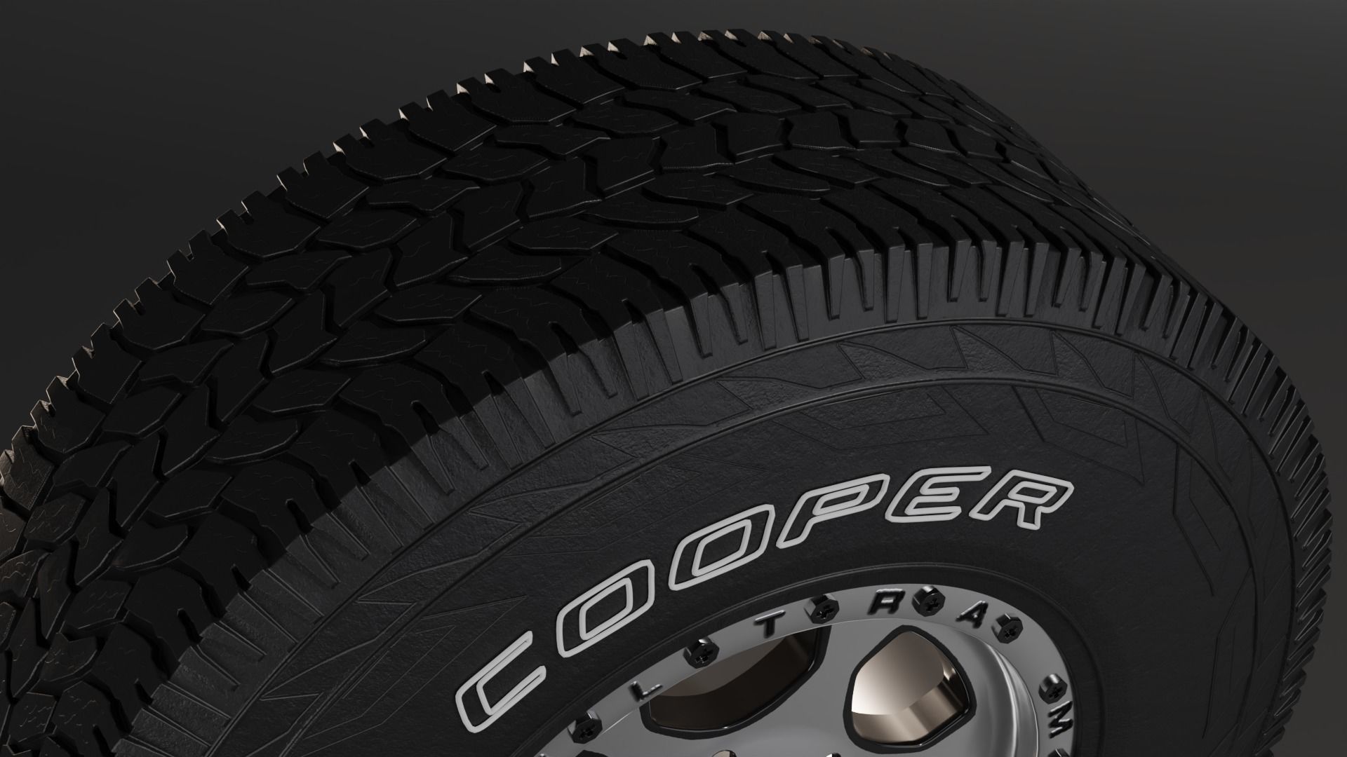Cooper Discoverer AT3 Tire Ultra Rim Mid-poly PBR 3D model | CGTrader