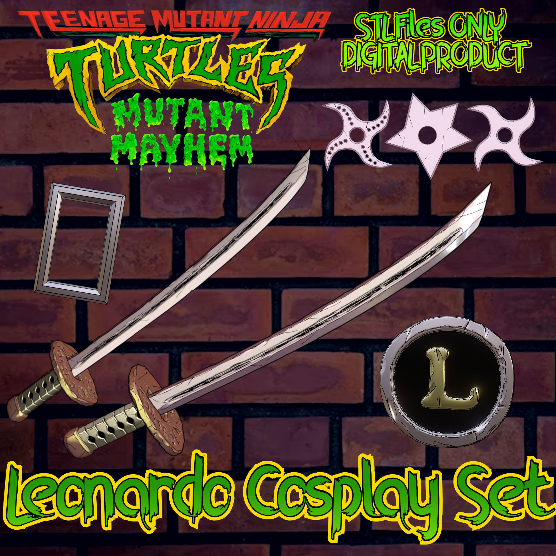 Leonardo Cosplay Set Teenage Mutant Ninja Turtles Mutant Mayhem 3D ...