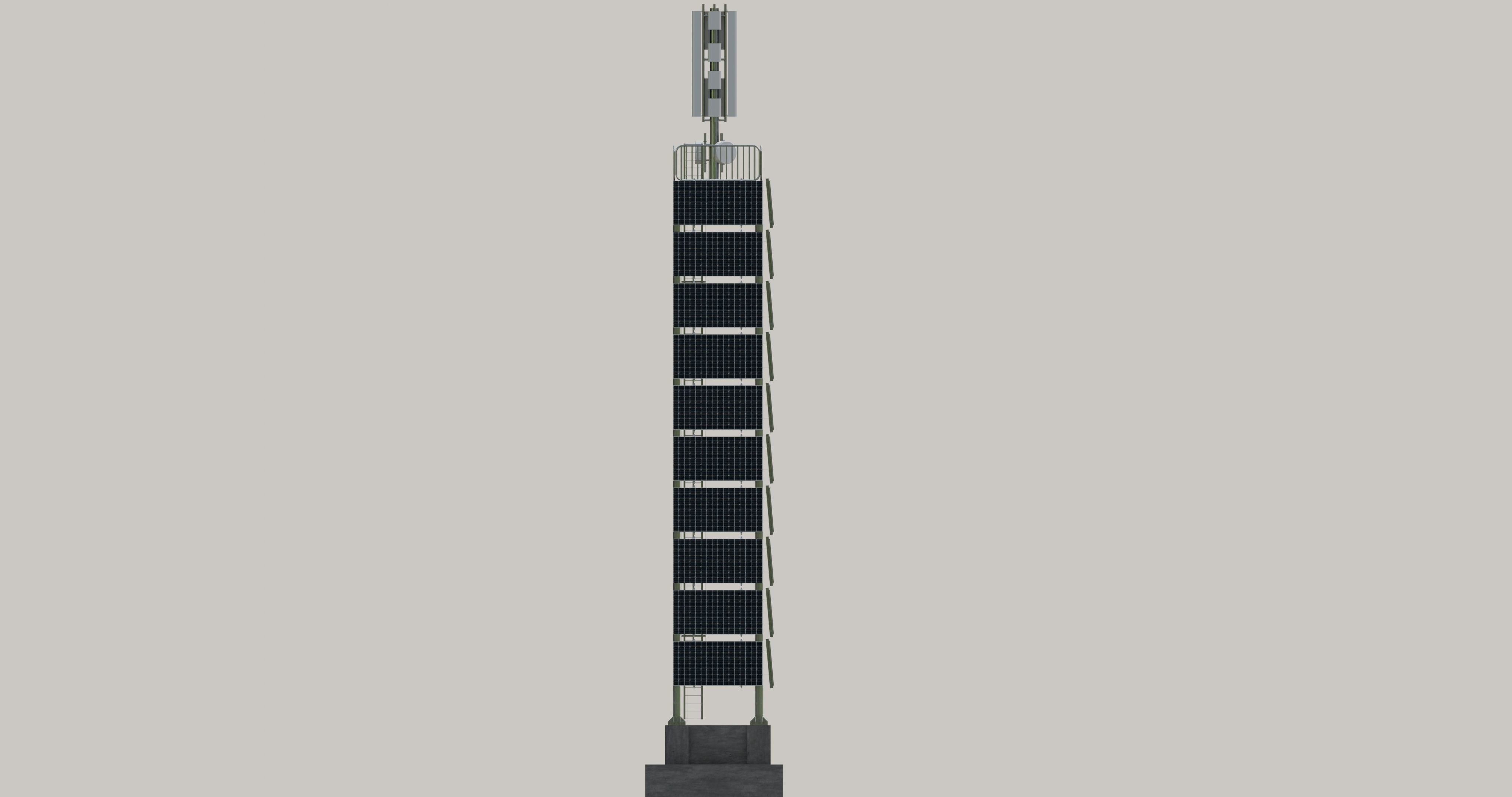Vertical Solar Panel Tower Type-1 3D model | CGTrader