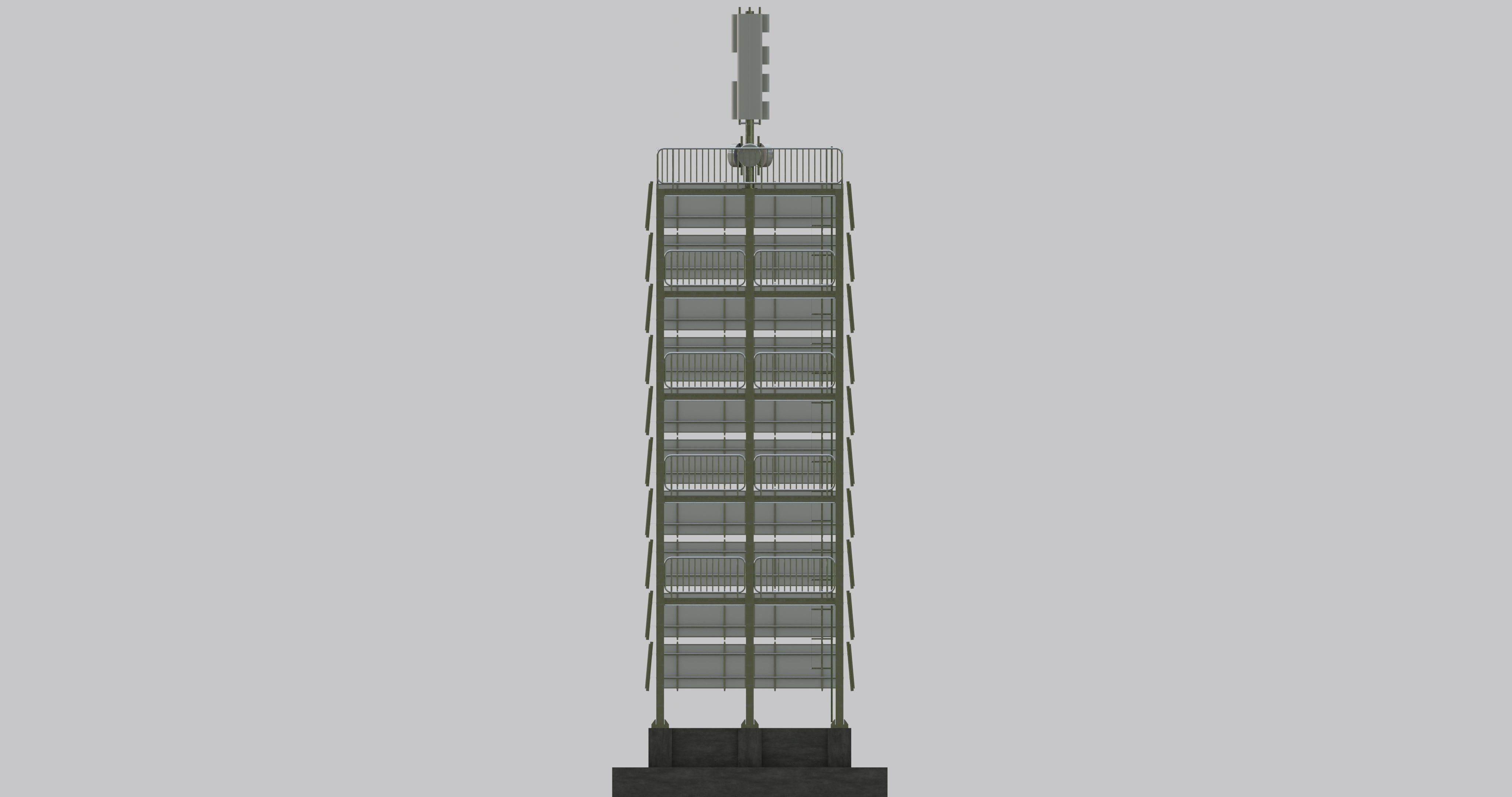 Vertical Solar Panel Tower Type-1 3D model | CGTrader