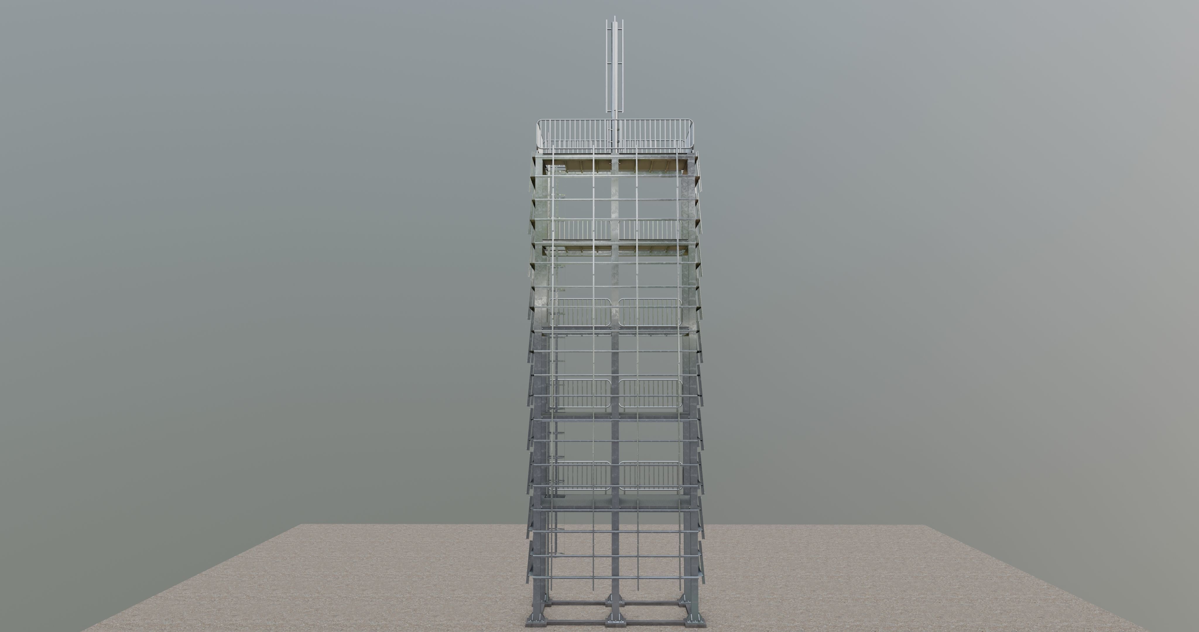 Vertical Solar Panel Tower Type-1 3D model | CGTrader