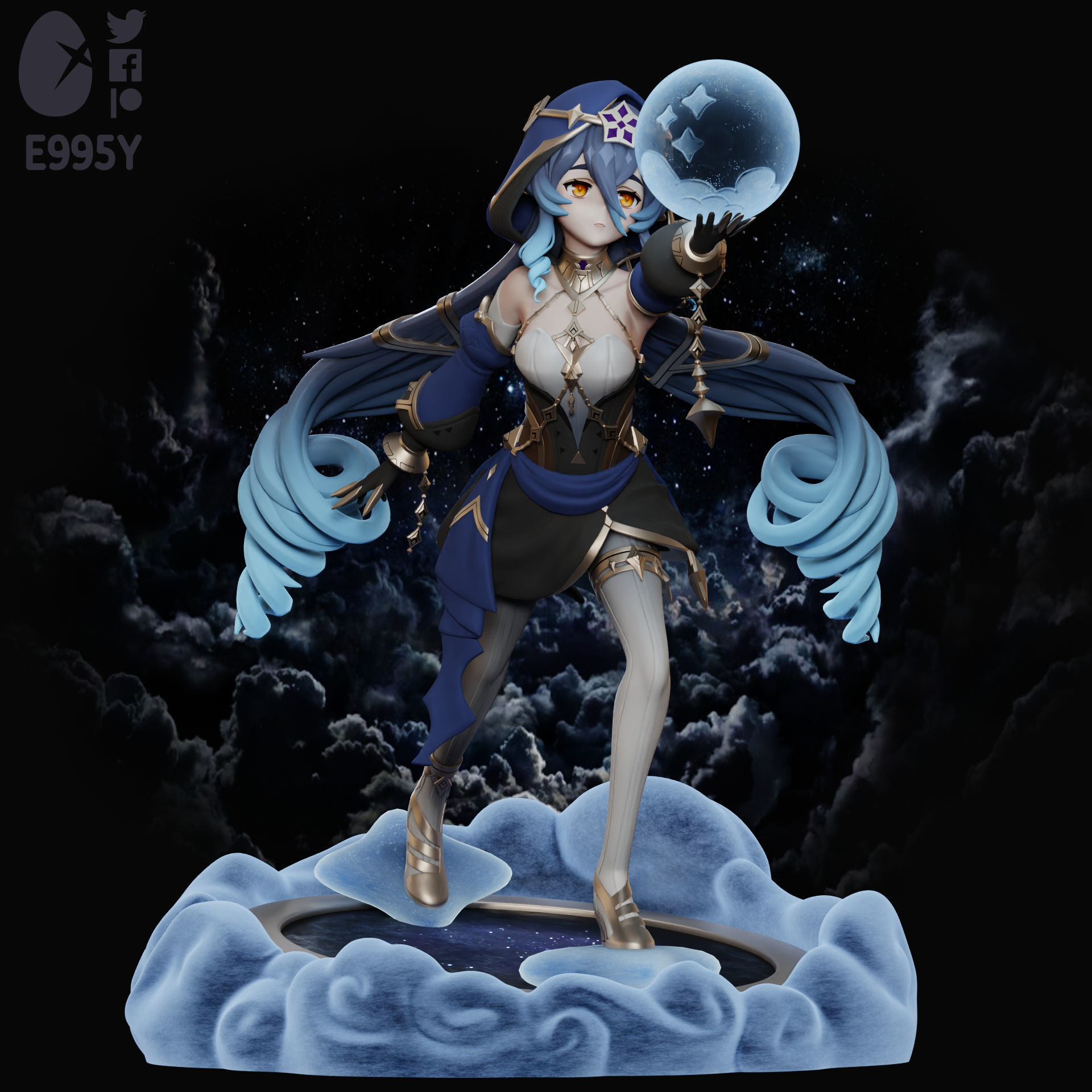 Genshin Impact - Layla Figure STL File For 3D Printing 3D model 3D printable | CGTrader