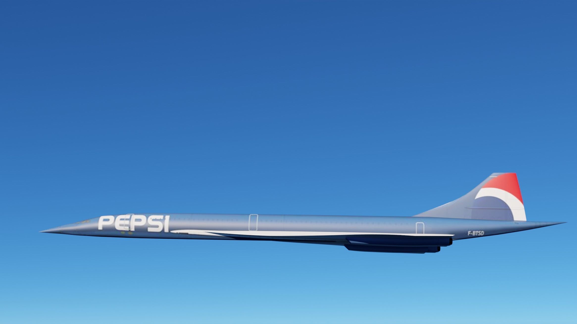 3D model Aerospatiale BAC Concorde Pepsi livery VR / AR / low-poly ...