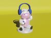 3D model Cow listening to music - printeable model VR / AR / low-poly ...