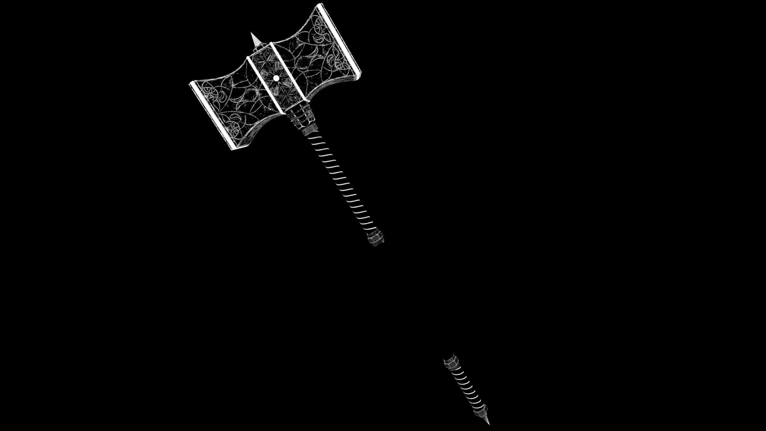 3D model Fantasy Old Two Handed Hammer VR / AR / low-poly | CGTrader
