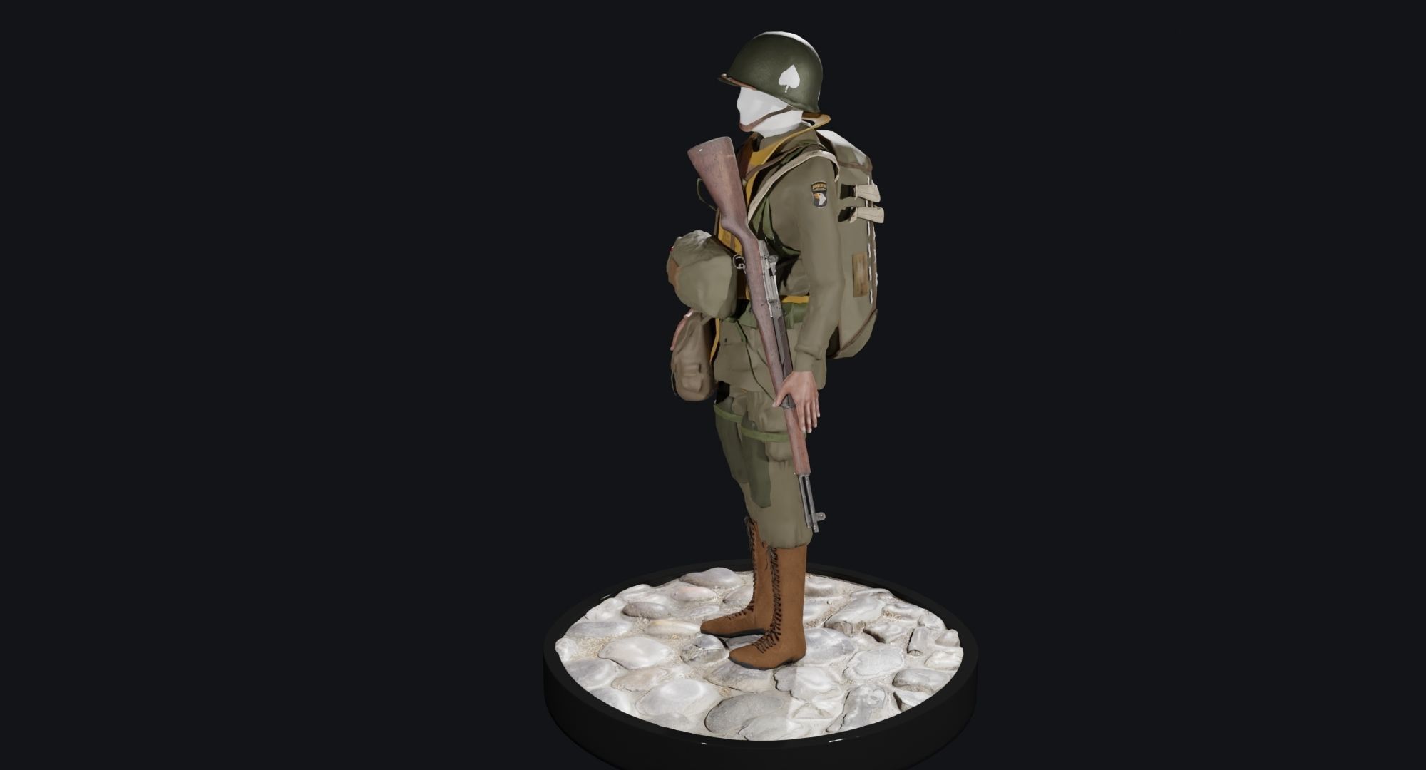 3D model World War 2 - US Paratrooper - Rigged VR / AR / low-poly ...