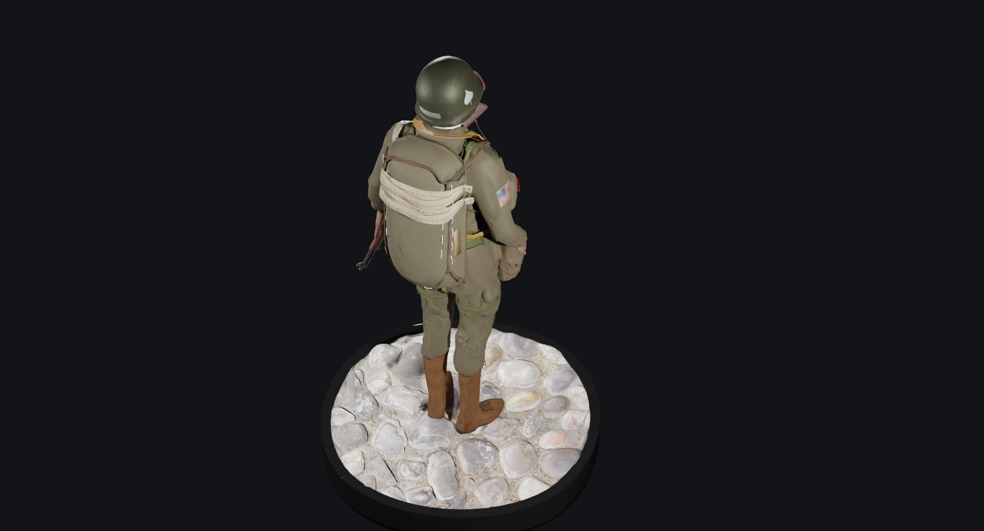 3D model World War 2 - US Paratrooper - Rigged VR / AR / low-poly ...