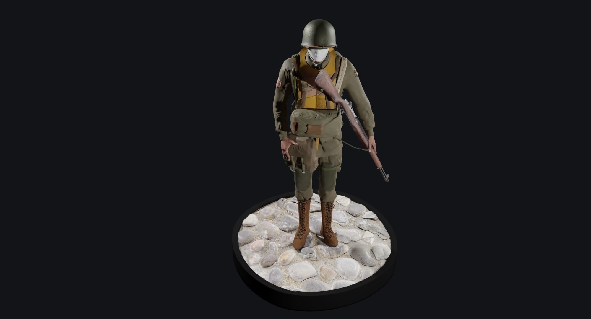 3D model World War 2 - US Paratrooper - Rigged VR / AR / low-poly ...