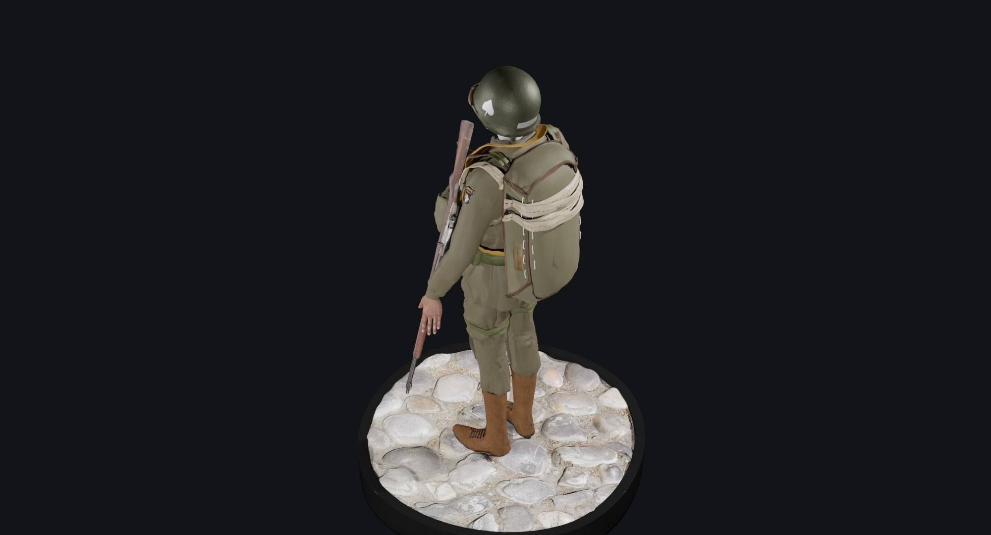 3D model World War 2 - US Paratrooper - Rigged VR / AR / low-poly ...