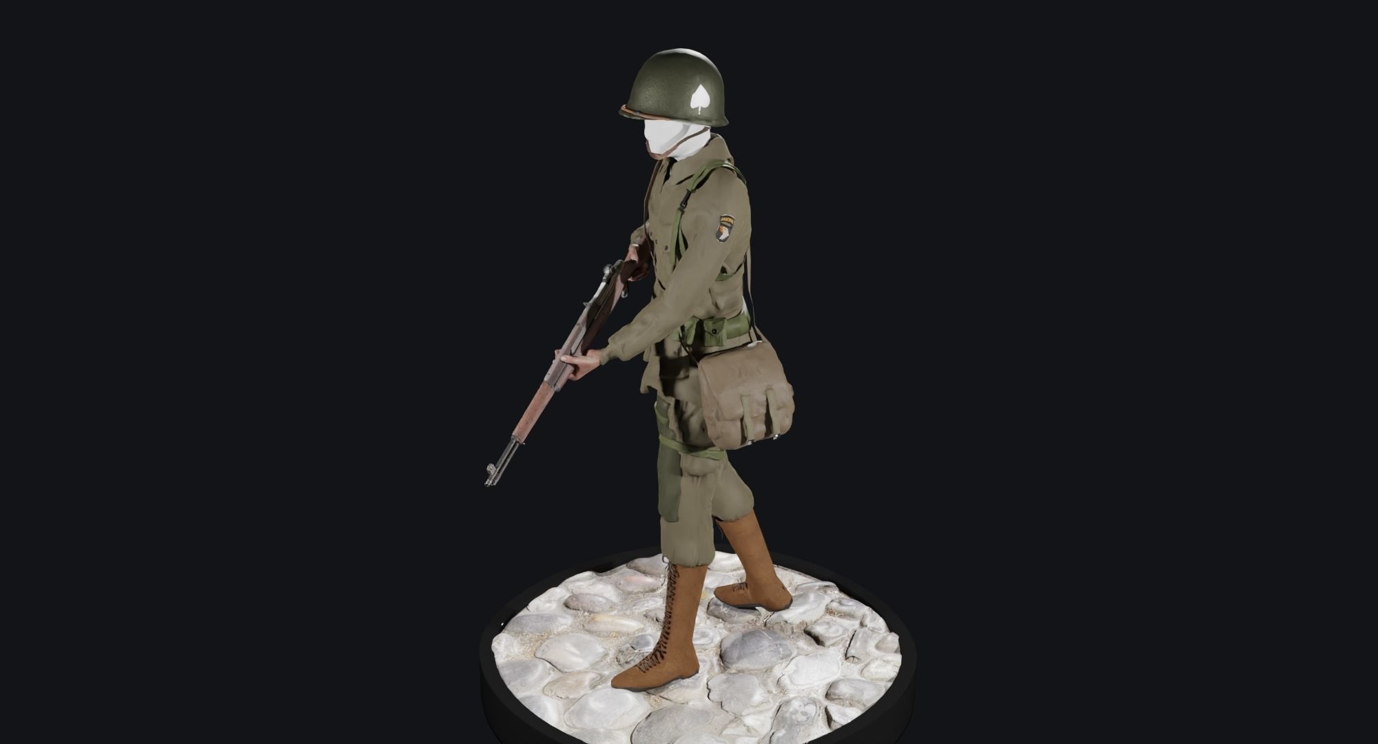 3D model World War 2 - US Paratrooper - Rigged VR / AR / low-poly ...