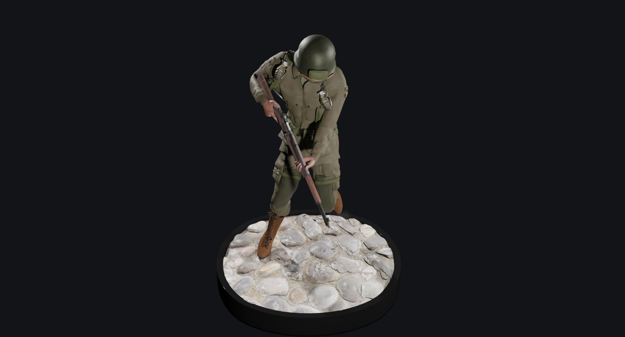 3D model World War 2 - US Paratrooper - Rigged VR / AR / low-poly ...