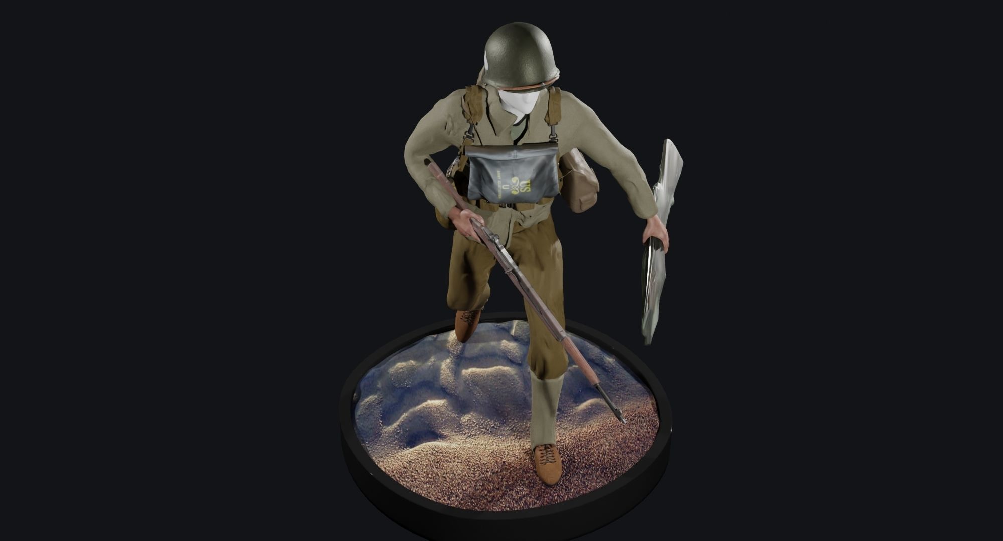 3D model World War 2 US D-Day Infantry - Rigged VR / AR / low-poly ...