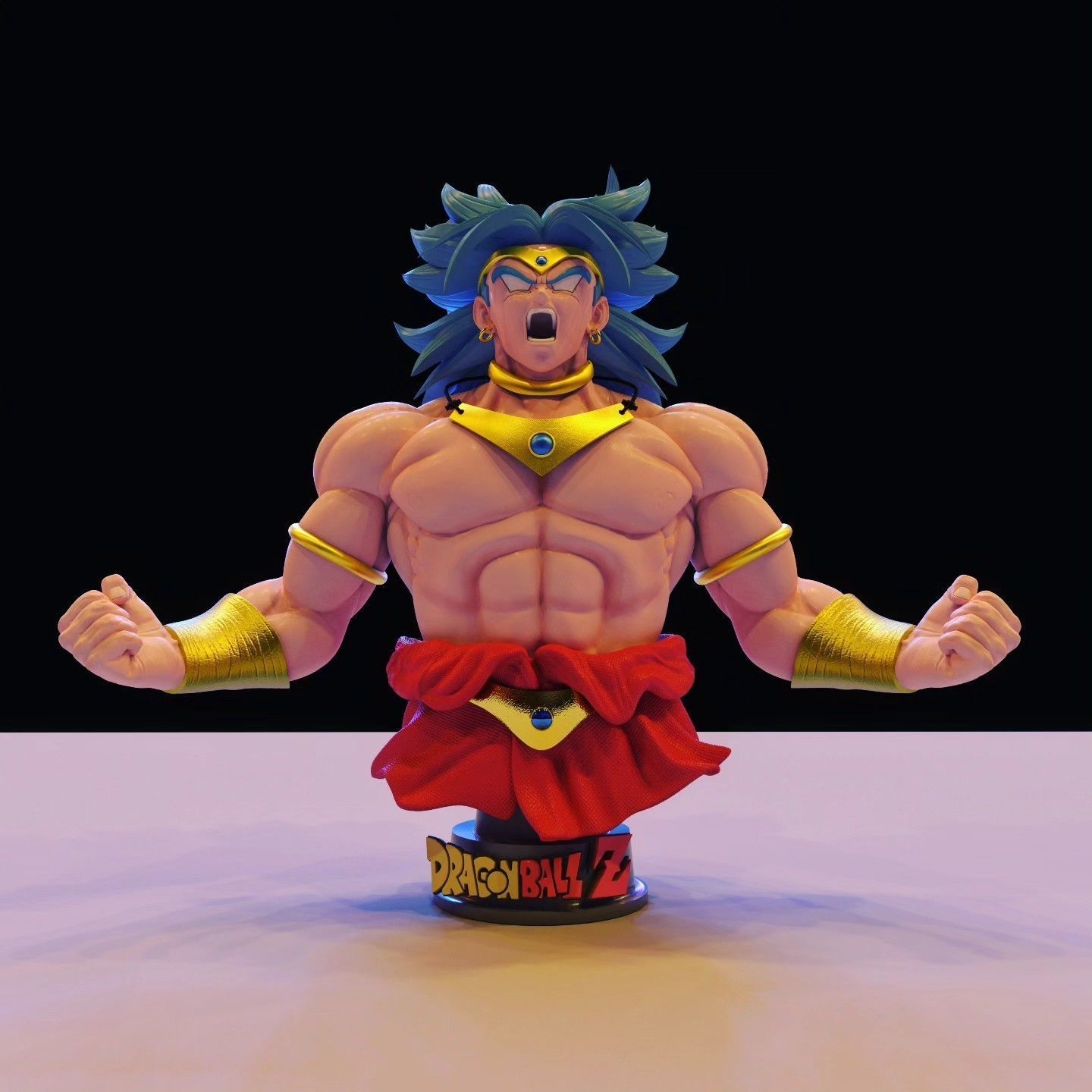 broly bust 3D model 3D printable | CGTrader