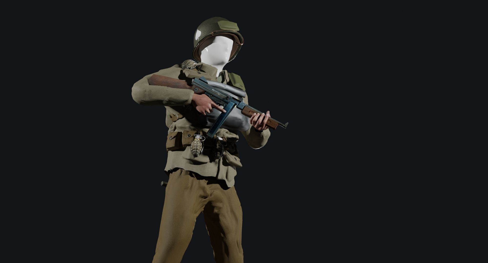 3D model World War 2 US D-Day Infantry VR / AR / low-poly | CGTrader
