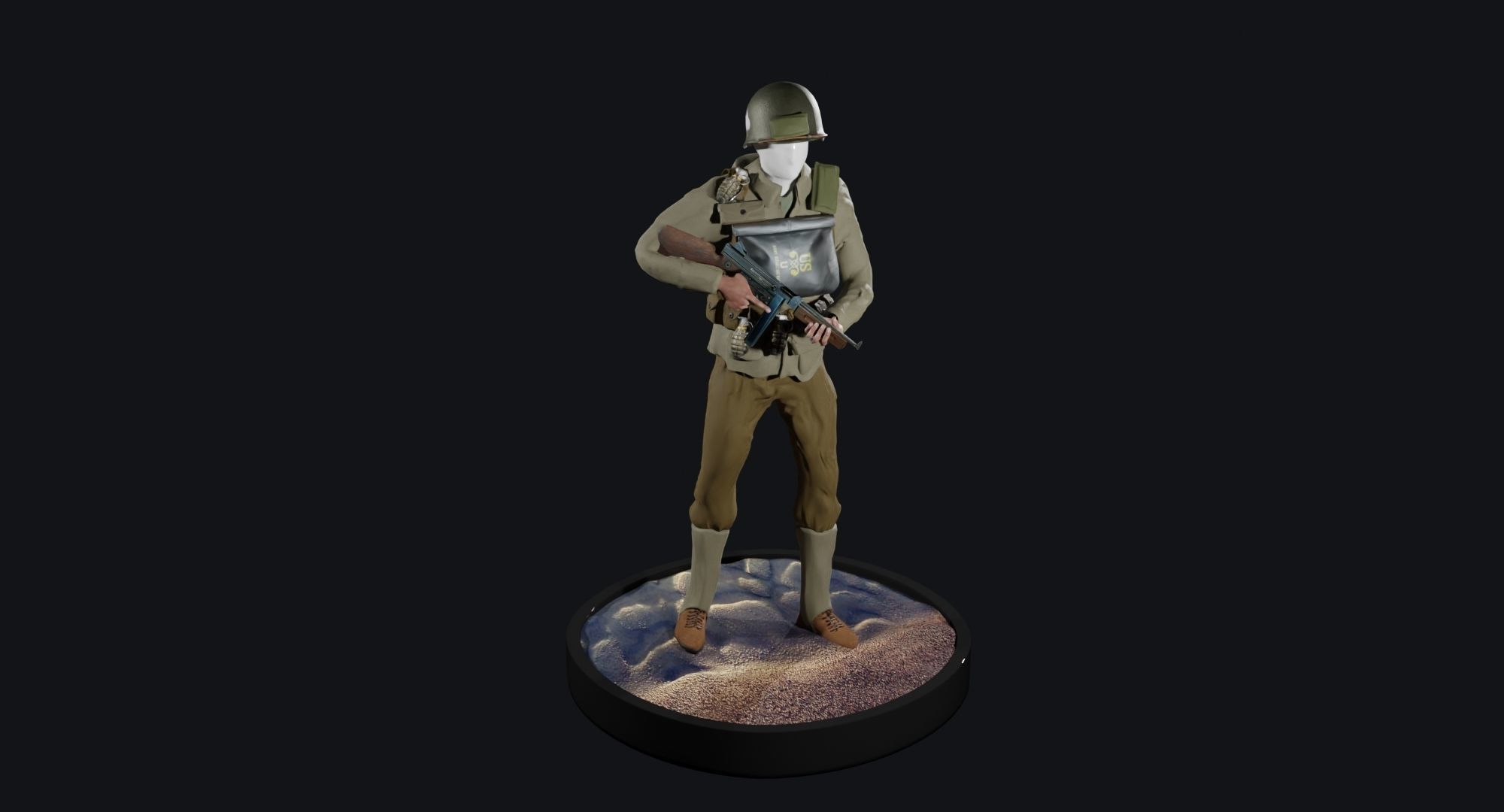 3D model World War 2 US D-Day Infantry VR / AR / low-poly | CGTrader