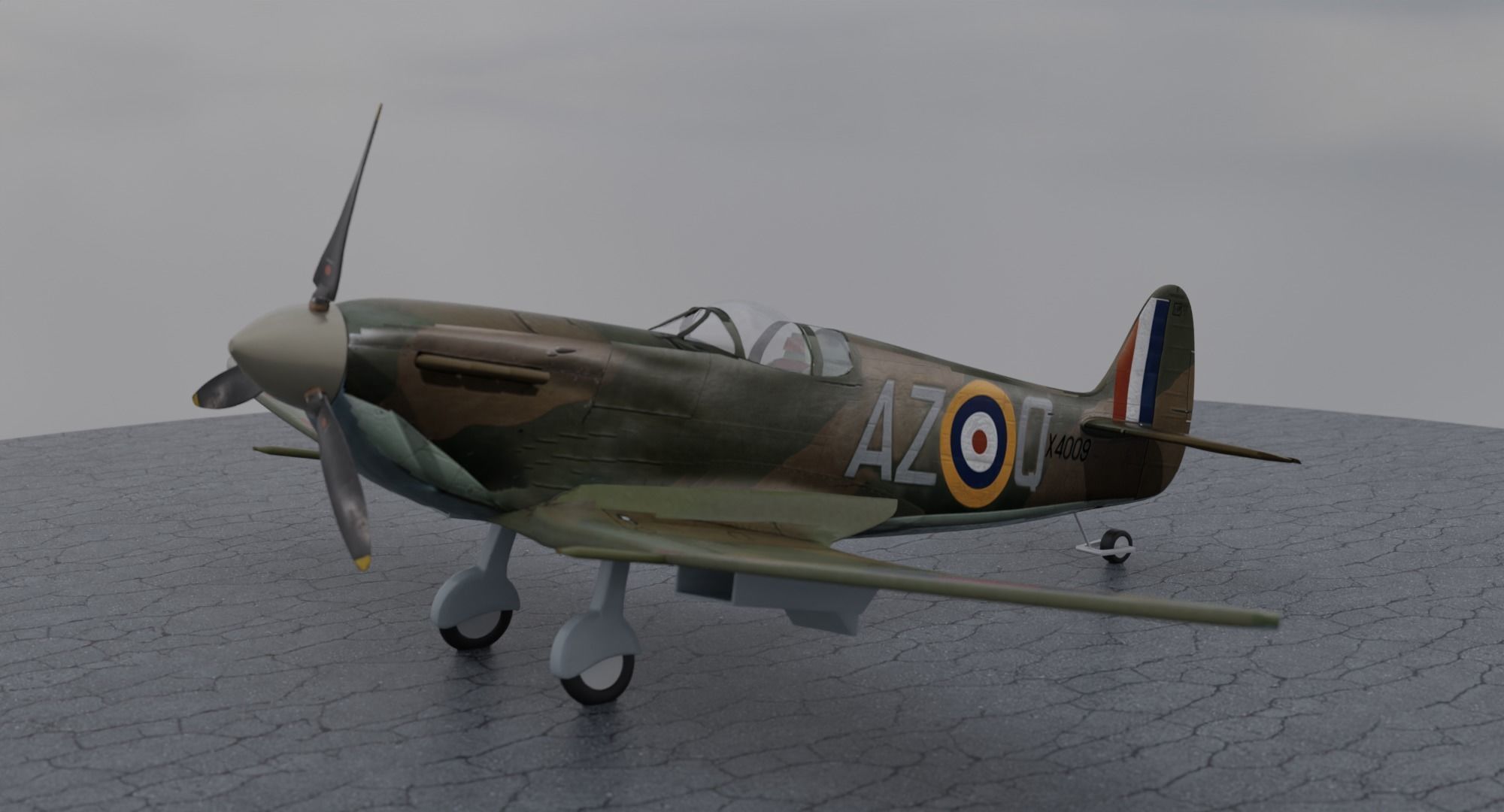 3D model World War 2 Spitfire VR / AR / low-poly | CGTrader